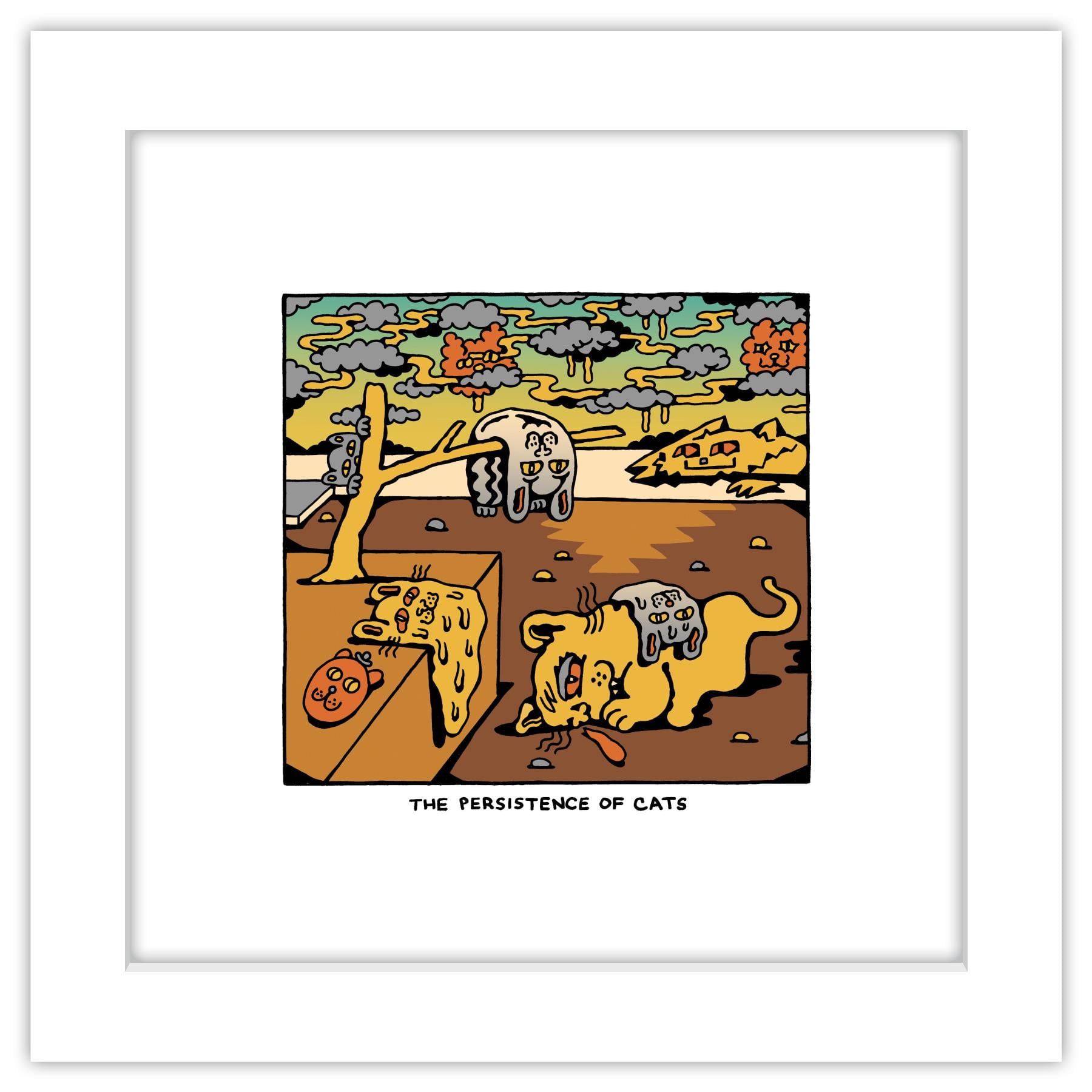 Gallery Pops Killer Acid - Melted Cats Wall Art, White Framed Version ...