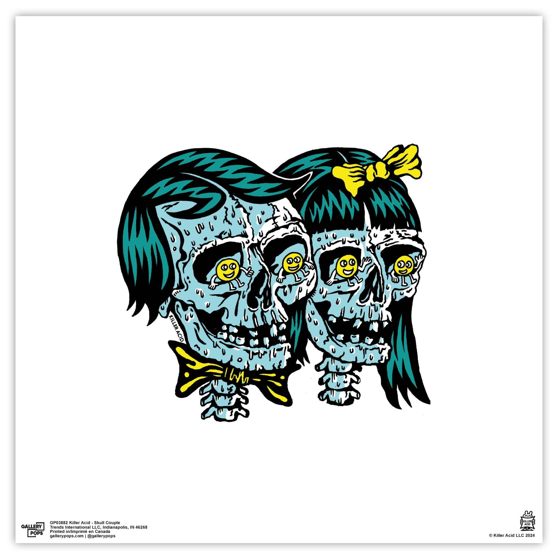 Gallery Pops Killer Acid - Skull Couple Wall Art, Unframed Version, 12 ...