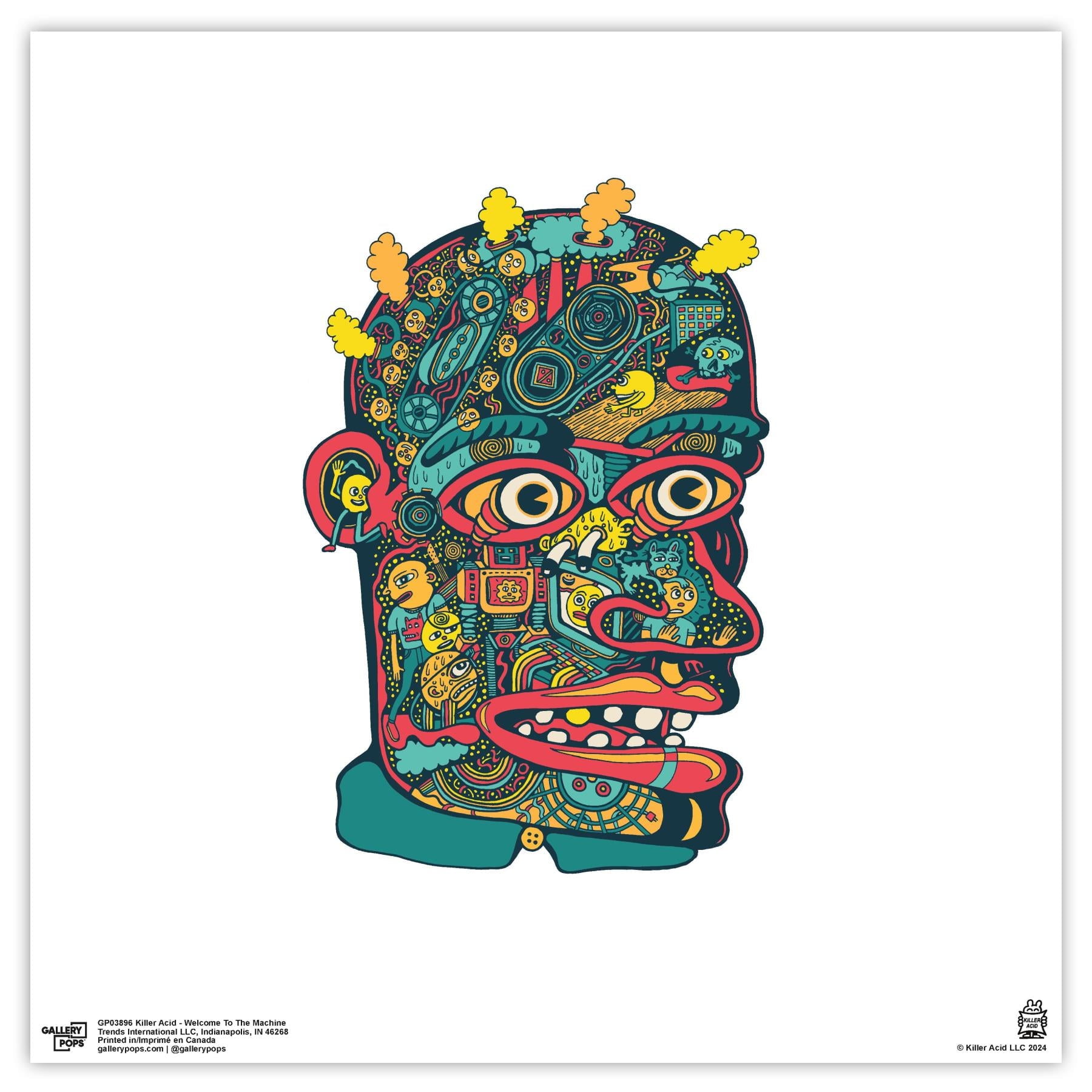 Gallery Pops Killer Acid - Welcome To The Machine Wall Art, Unframed Version, 12" x 12 ...