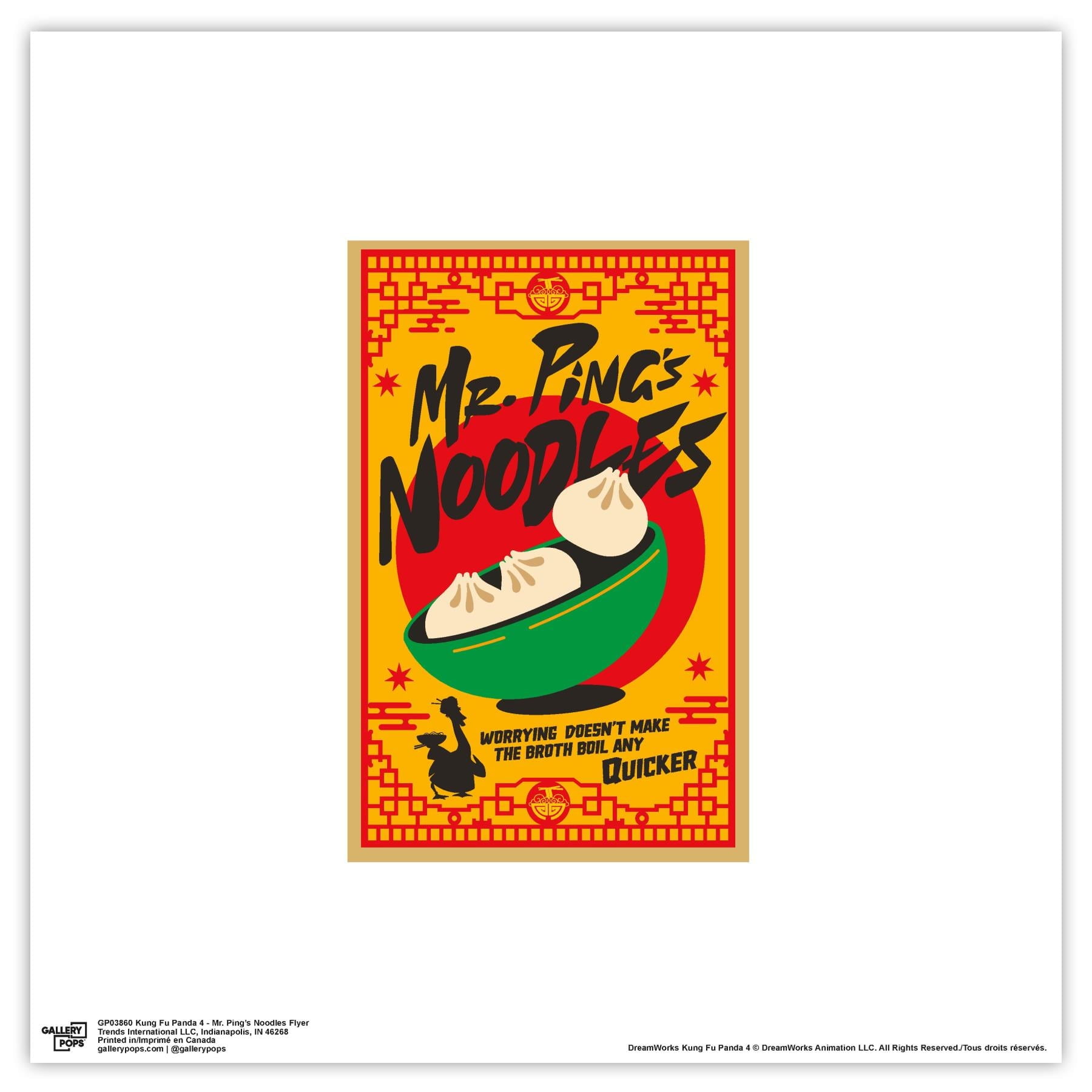 Gallery Pops Kung Fu Panda 4 - Mr. Ping's Noodles Flyer Wall Art ...