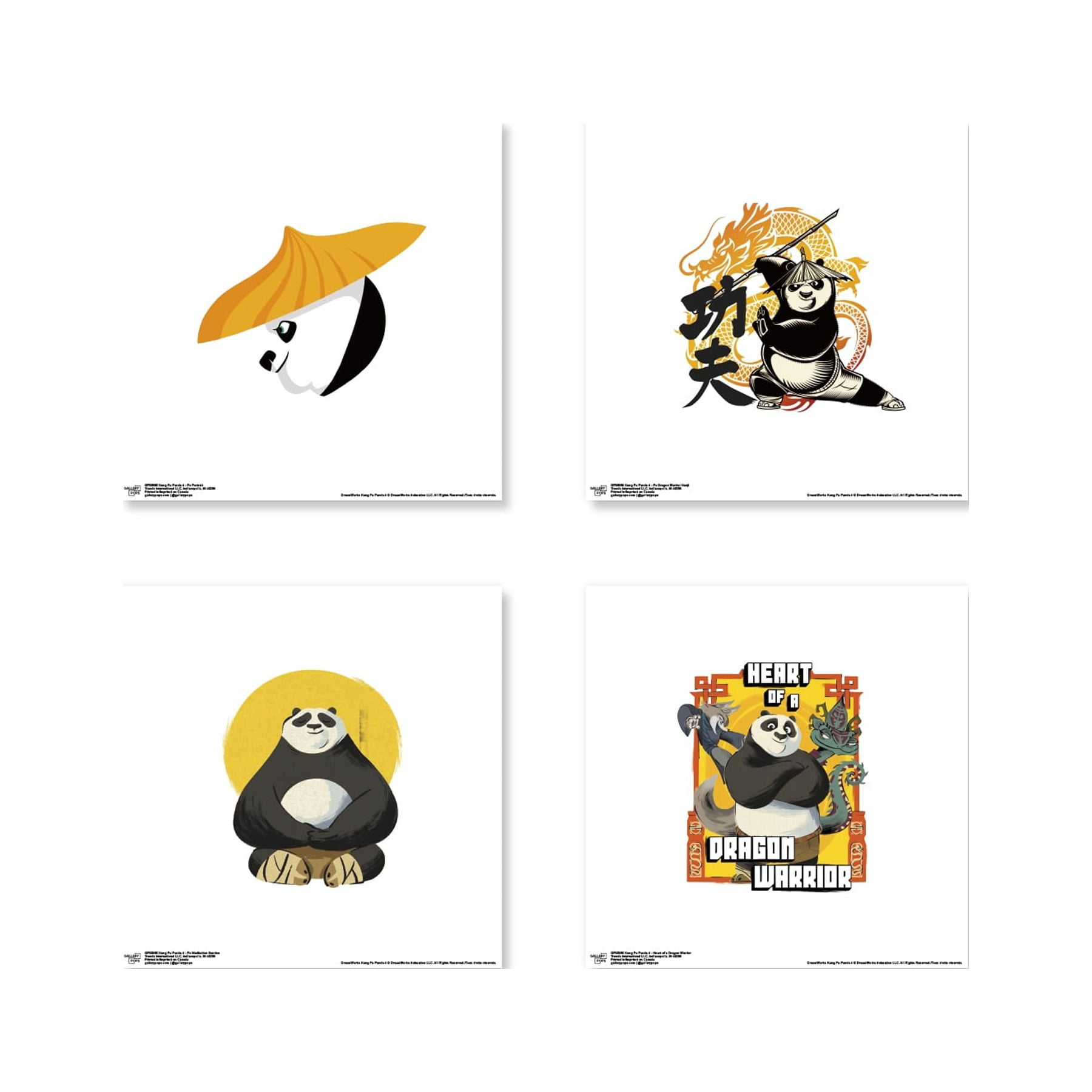 Gallery Pops Kung Fu Panda 4 - Po Wall Art Bundle (4-Pack) - Walmart.com