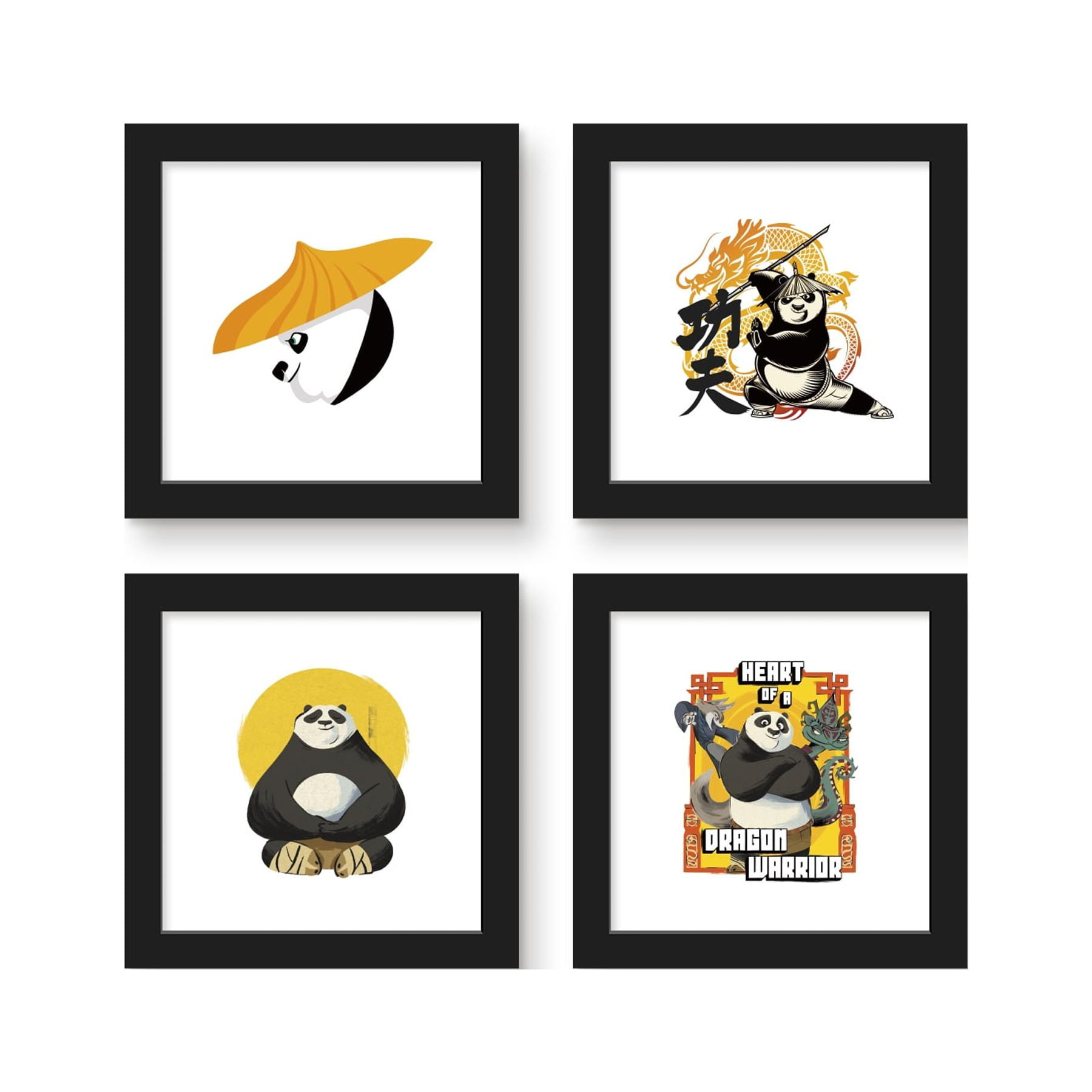Gallery Pops Kung Fu Panda 4 - Po Wall Art Bundle (4-Pack) - Walmart.com