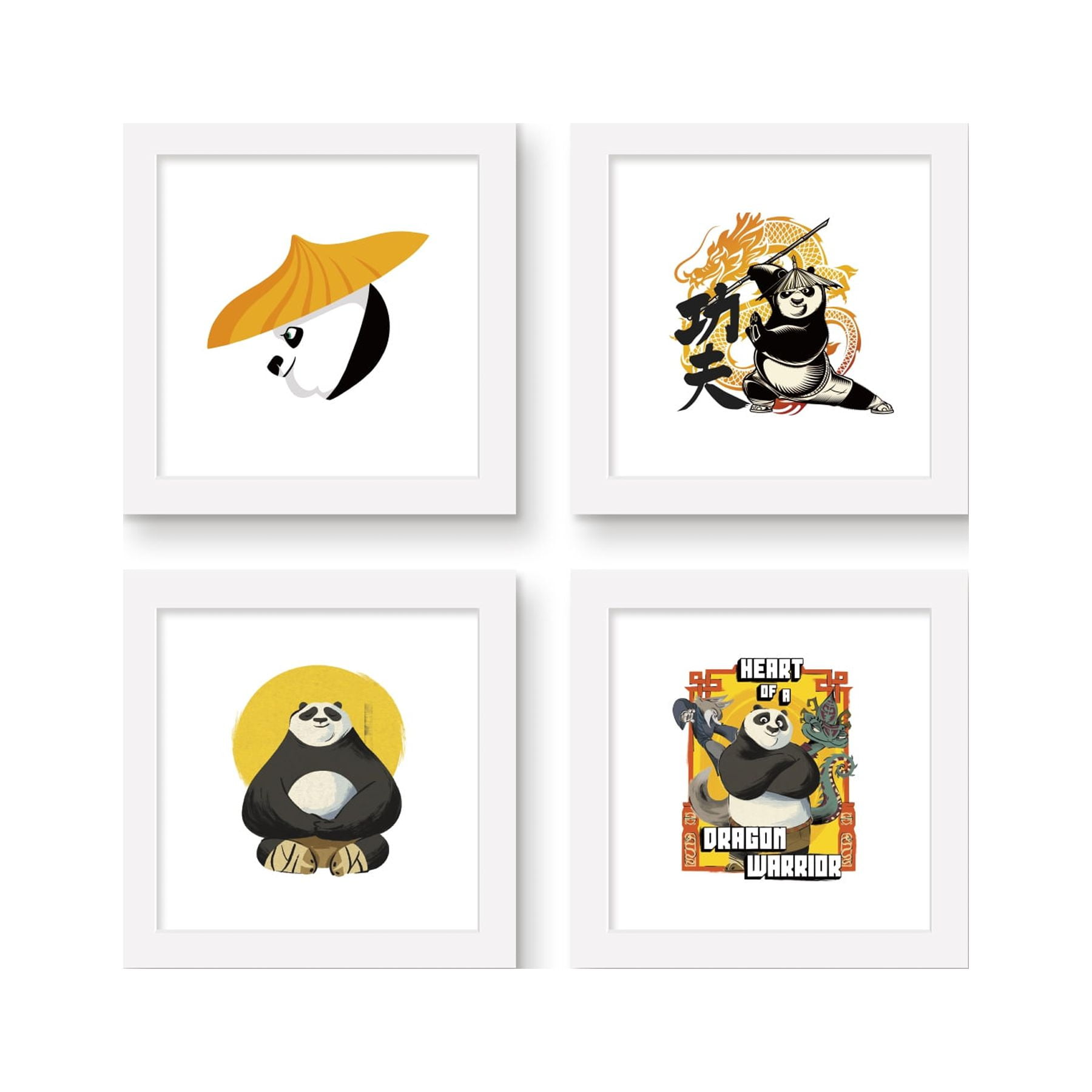 Gallery Pops Kung Fu Panda 4 - Po Wall Art Bundle (4-Pack) - Walmart.com