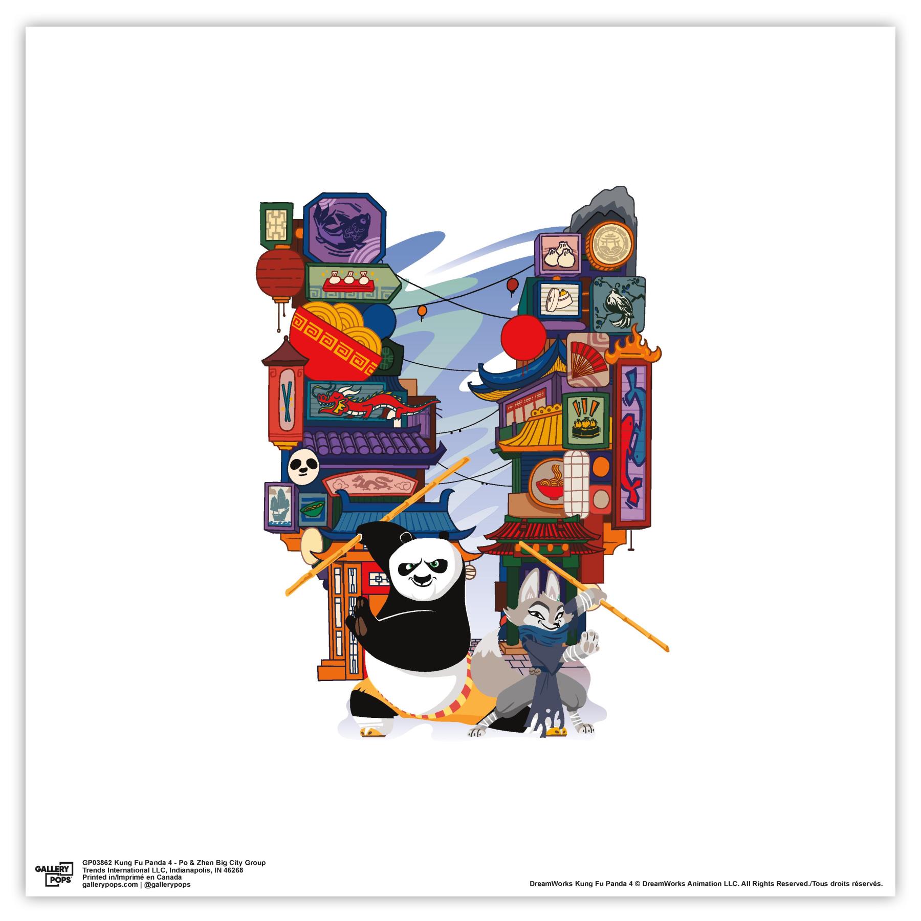 Gallery Pops Kung Fu Panda 4 - Po & Zhen Big City Group Wall Art ...