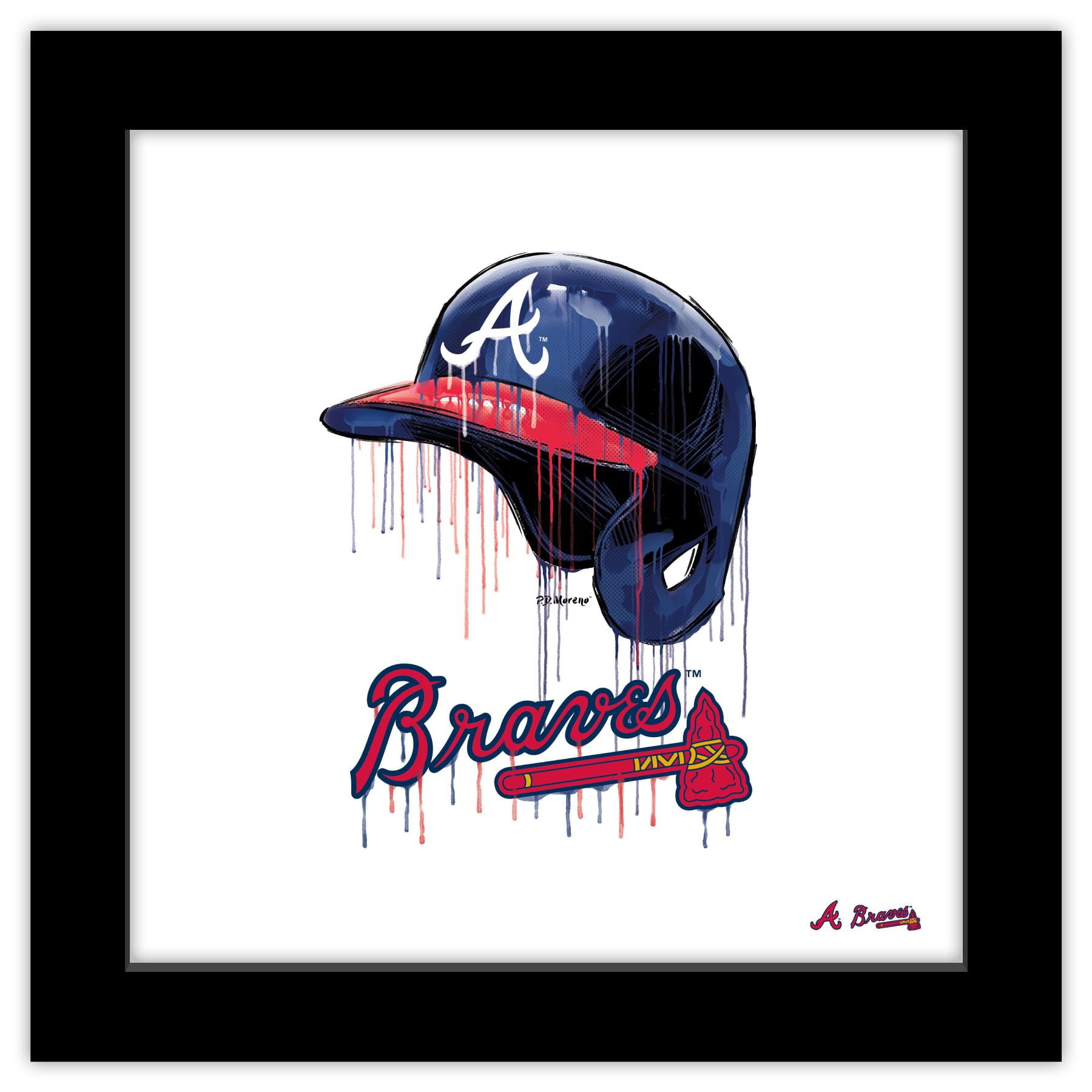 Gallery Pops MLB Atlanta Braves - Drip Helmet Wall Art, Black Framed ...