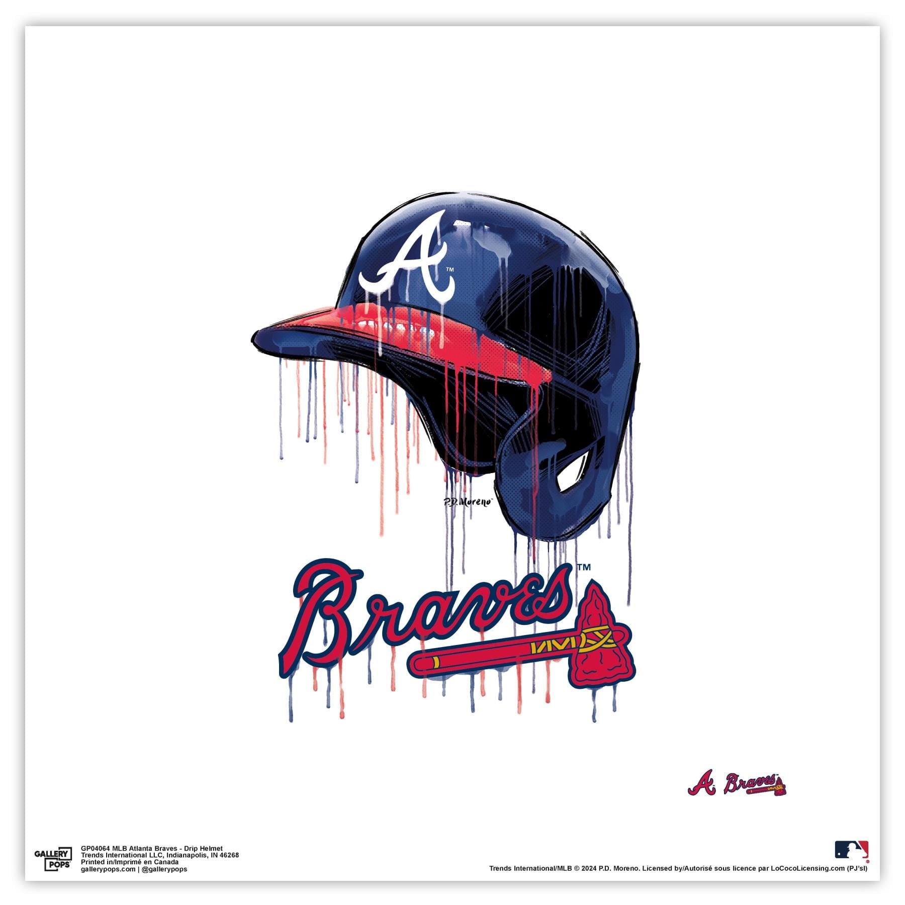 Gallery Pops MLB Atlanta Braves - Drip Helmet Wall Art, Unframed ...
