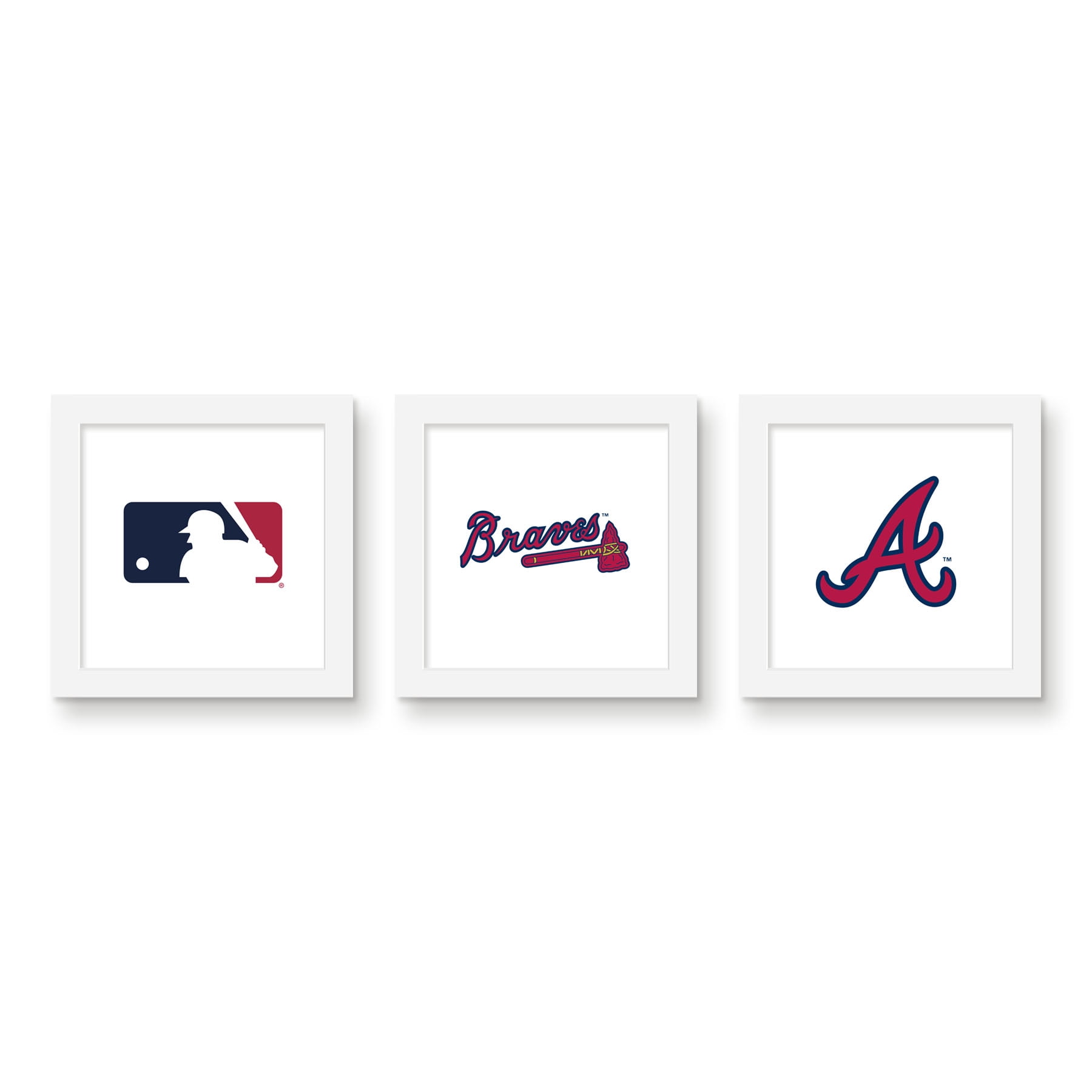 Gallery Pops MLB Atlanta Braves - Team Wall Art Bundle (3-Pack), White ...