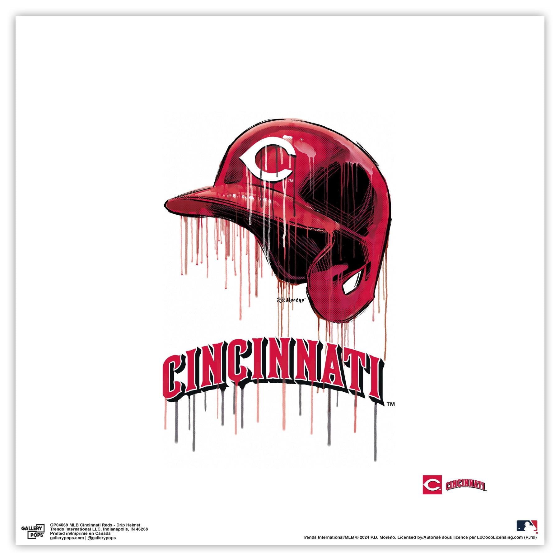 Gallery Pops MLB Cincinnati Reds - Drip Helmet Wall Art, Unframed ...