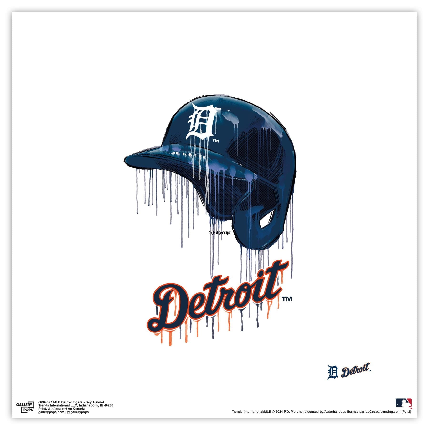 Gallery Pops MLB Detroit Tigers - Drip Helmet Wall Art, Unframed ...