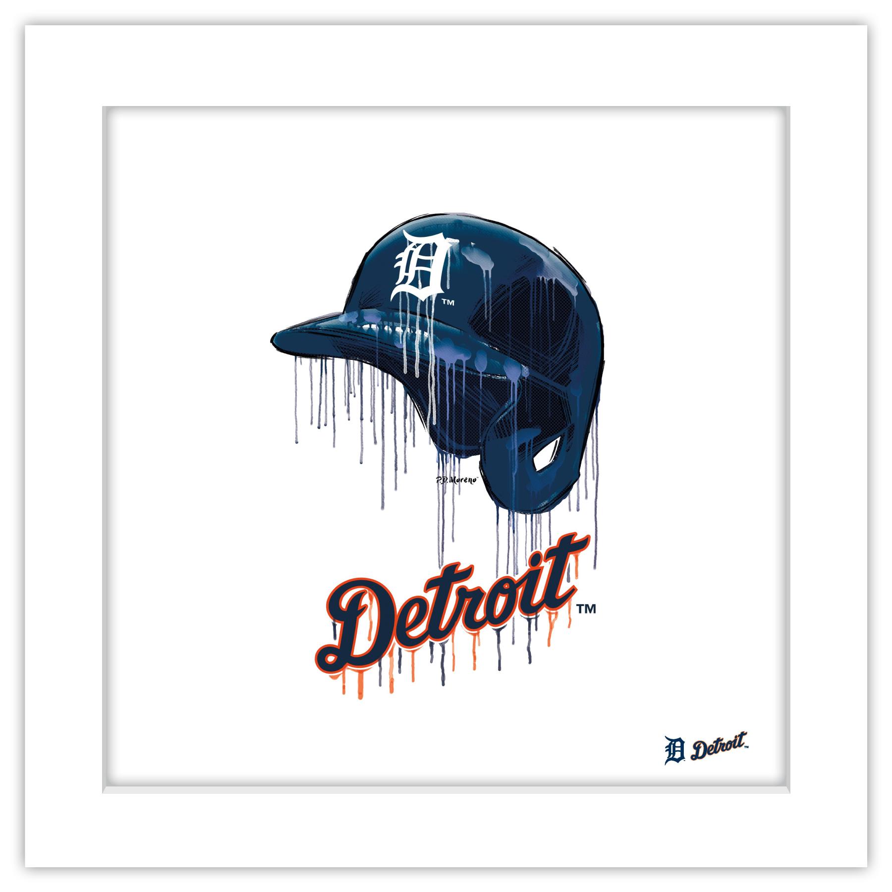 Gallery Pops MLB Detroit Tigers - Drip Helmet Wall Art, White Framed ...