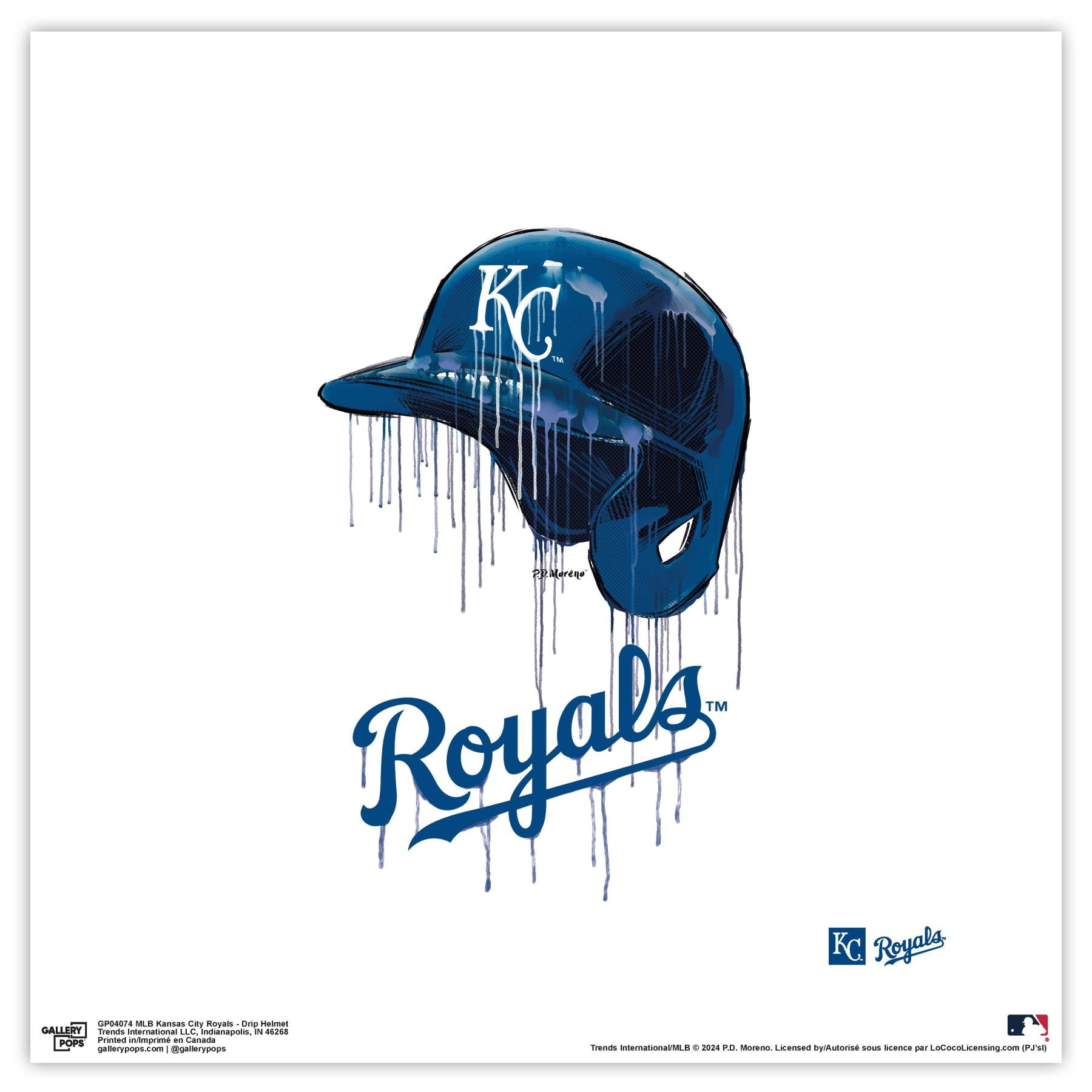 Gallery Pops MLB Kansas City Royals - Drip Helmet Wall Art, Unframed ...