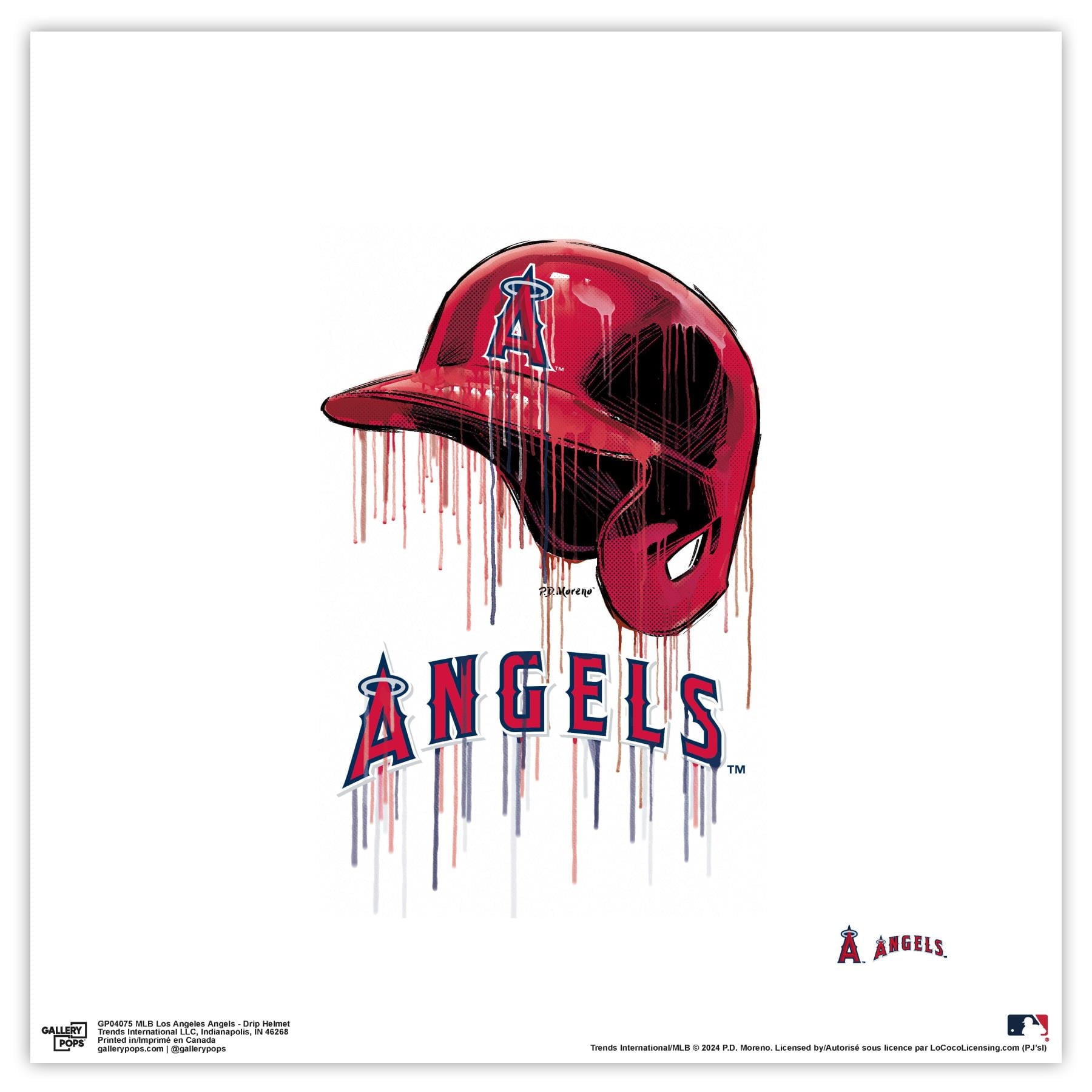 Gallery Pops MLB Los Angeles Angels - Drip Helmet Wall Art, Unframed ...