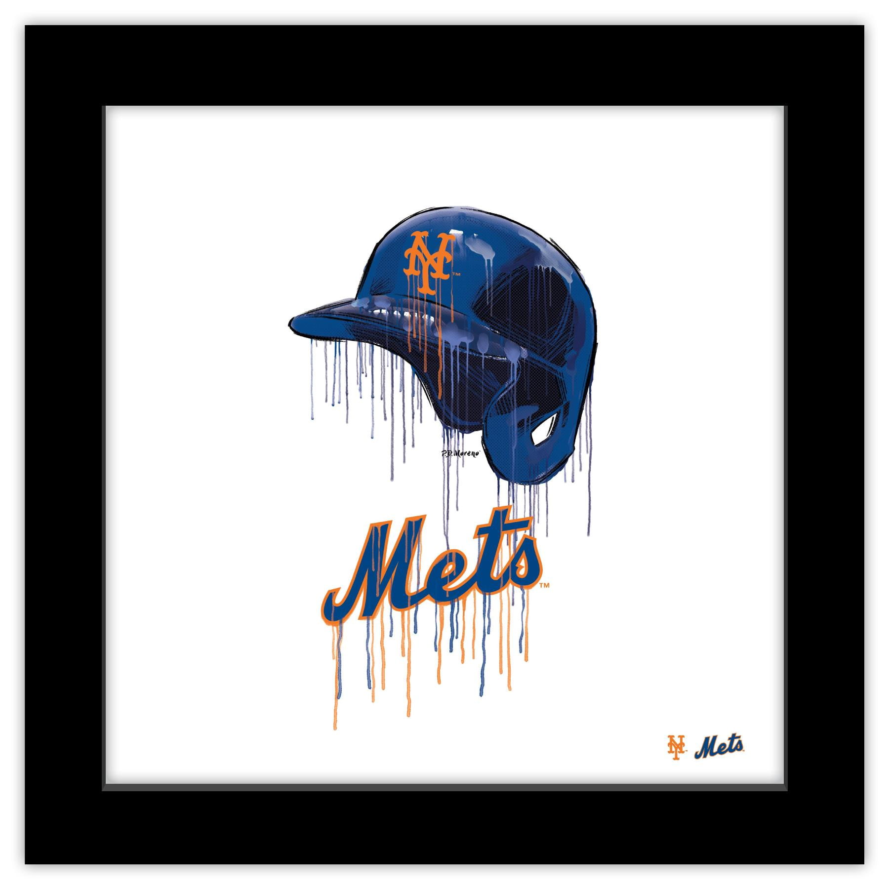Gallery Pops MLB New York Mets - Drip Helmet Wall Art, Black Framed ...