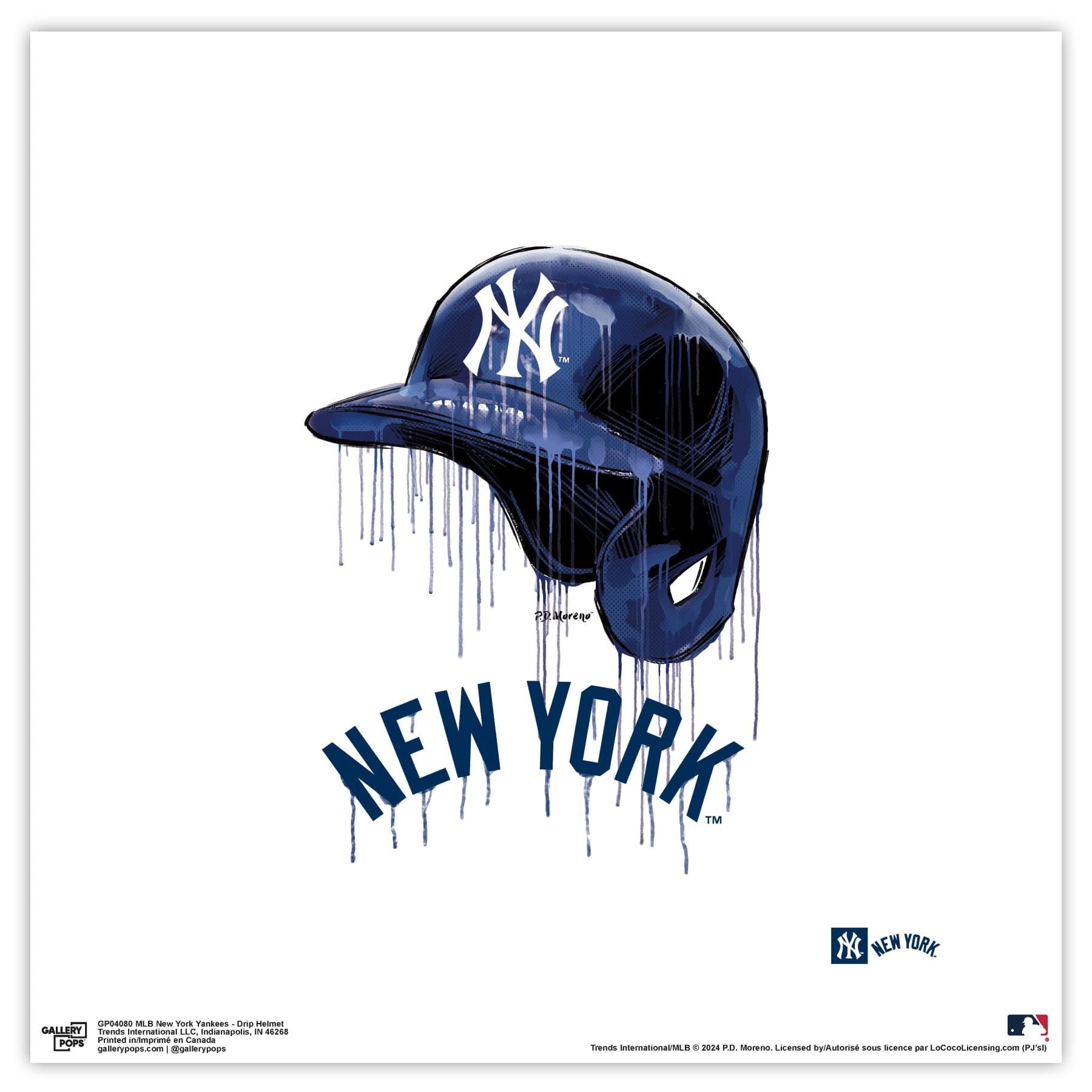 Gallery Pops MLB New York Yankees - Drip Helmet Wall Art, Unframed ...