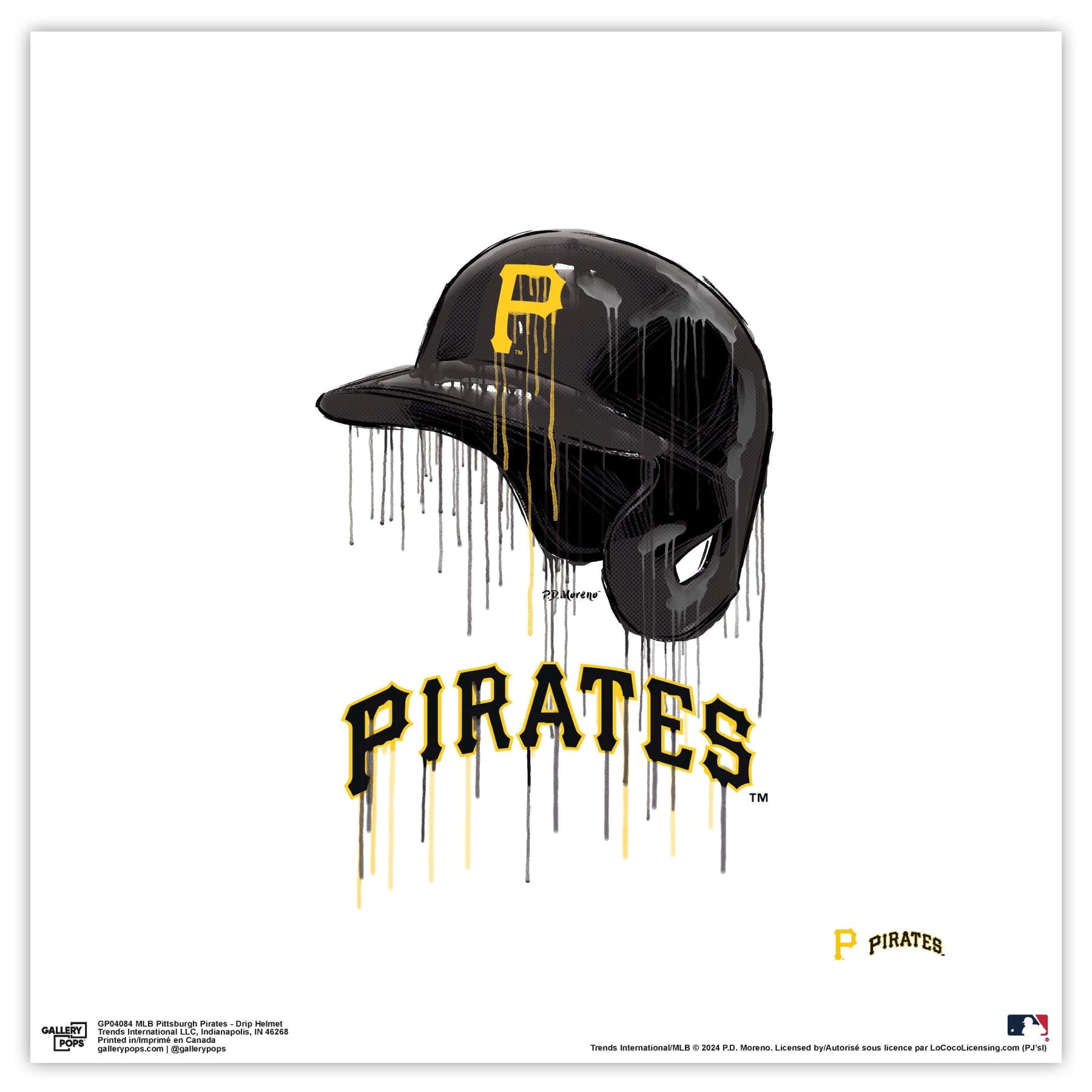 Gallery Pops MLB Pittsburgh Pirates - Drip Helmet Wall Art, Unframed ...