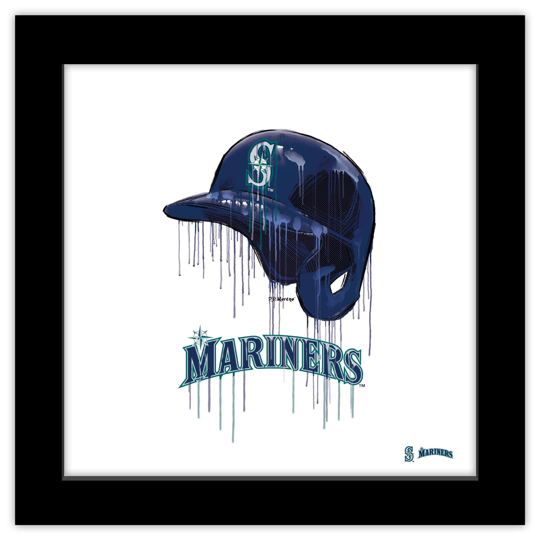 Gallery Pops MLB Seattle Mariners - Drip Helmet Wall Art, Black Framed ...