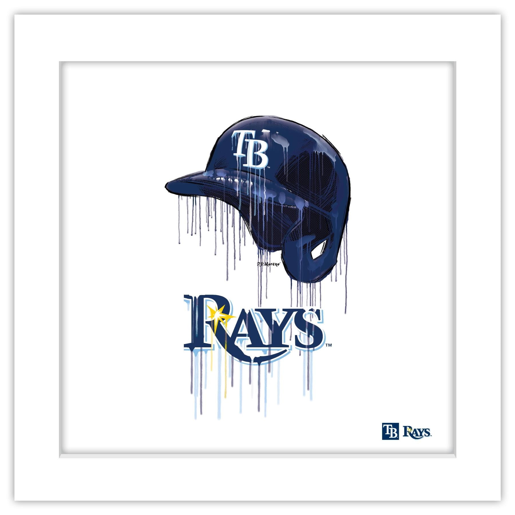 Gallery Pops MLB Tampa Bay Rays - Drip Helmet Wall Art, White Framed ...