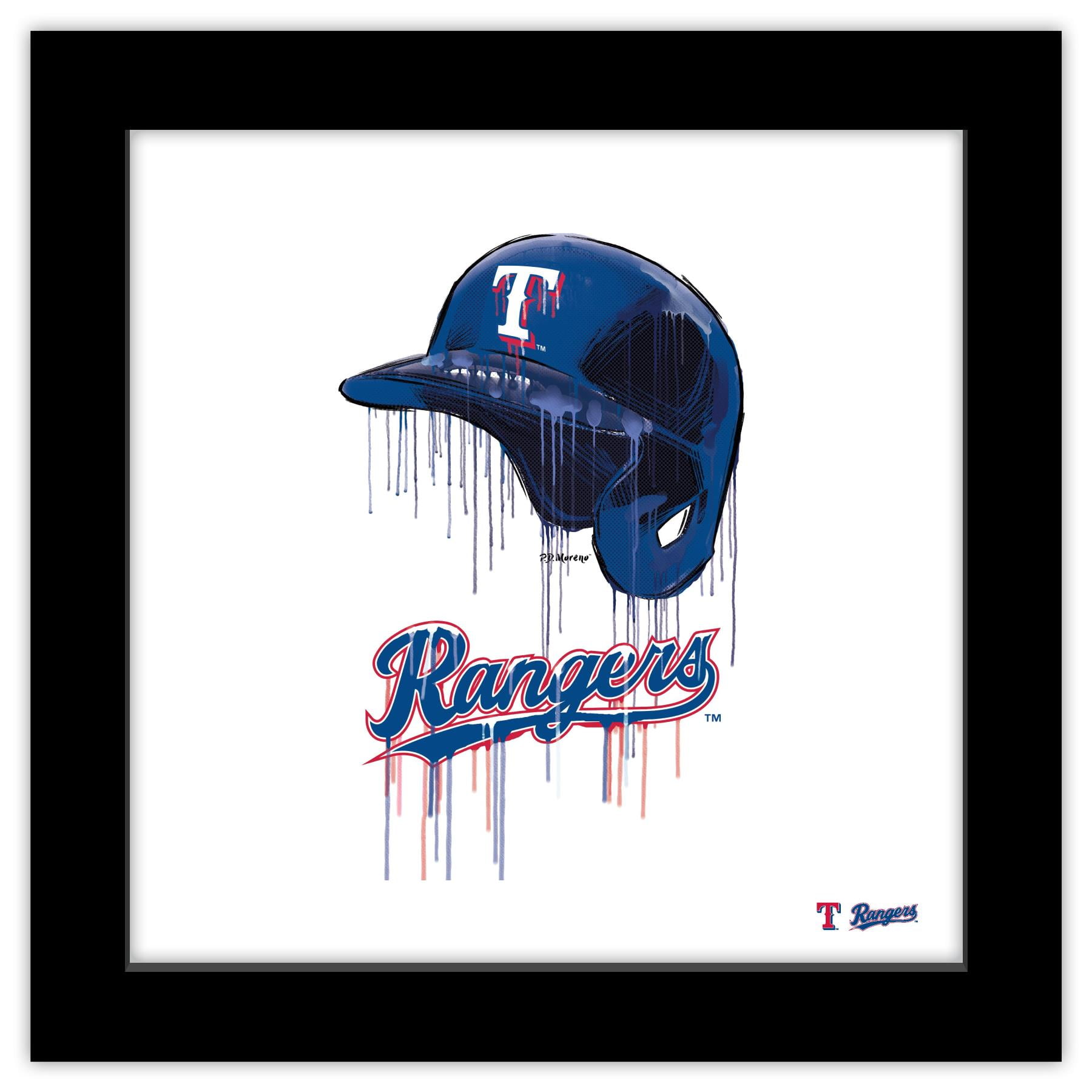 Gallery Pops MLB Texas Rangers - Drip Helmet Wall Art, Black Framed ...