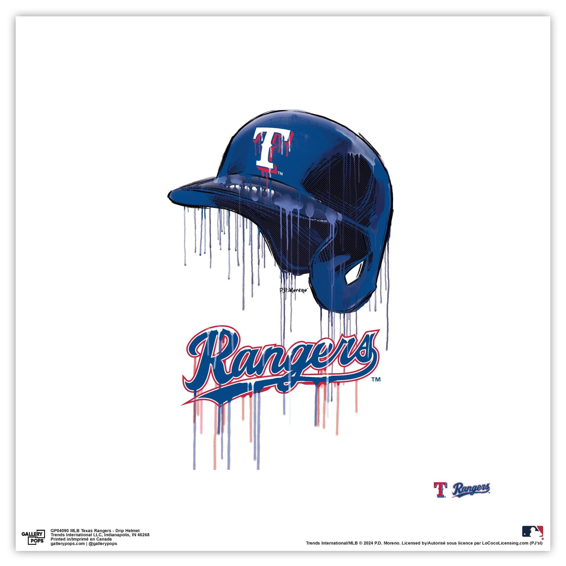 Gallery Pops MLB Texas Rangers - Drip Helmet Wall Art, Unframed Version ...