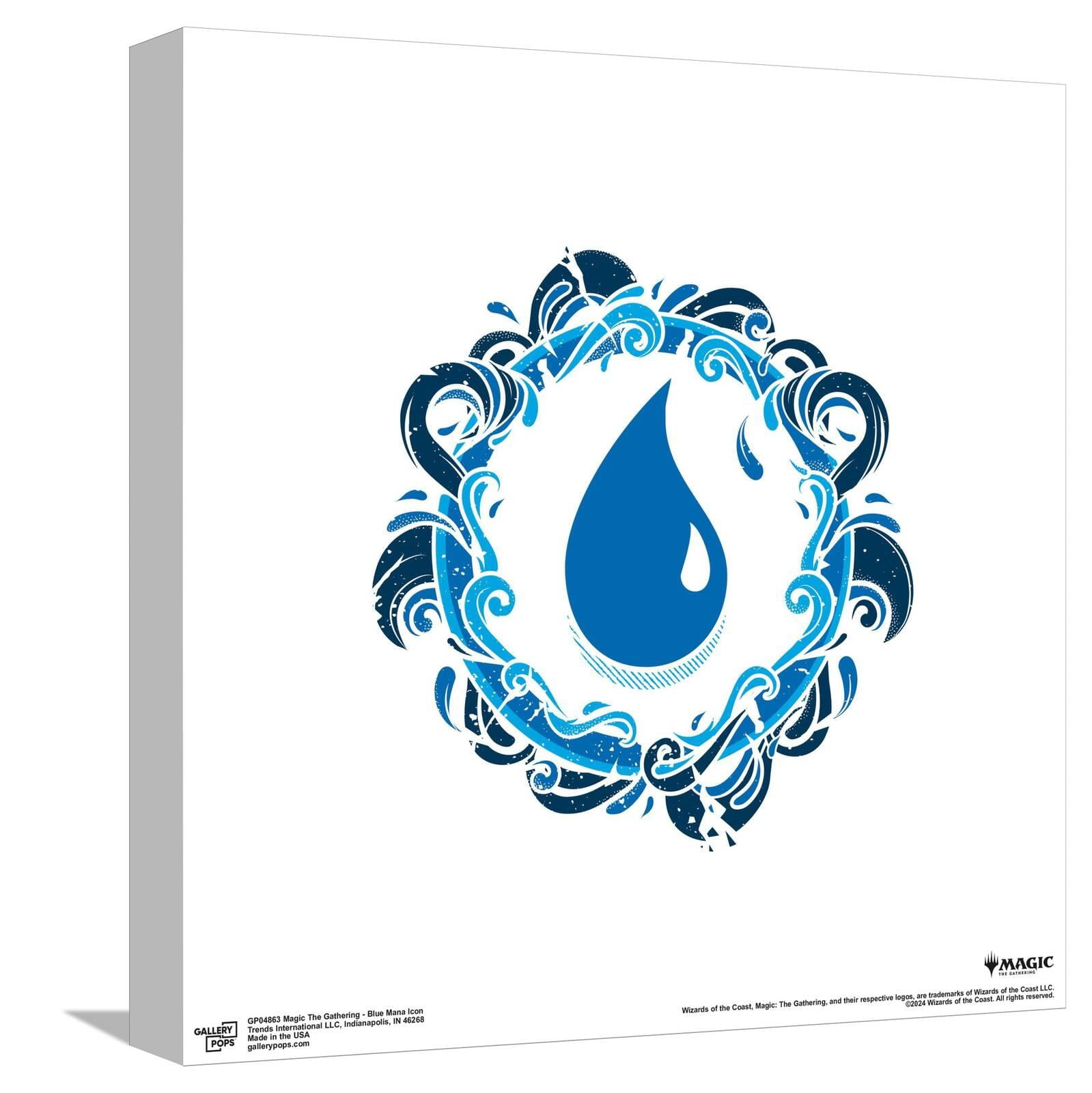 Gallery Pops Magic The Gathering - Blue Mana Icon Canvas Wall Art, Unframed Version, 12" x 12 ...