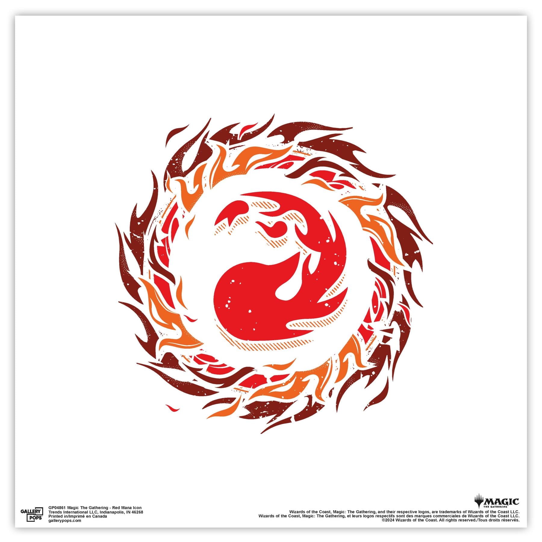 Gallery Pops Magic The Gathering - Red Mana Icon Wall Art, Unframed ...