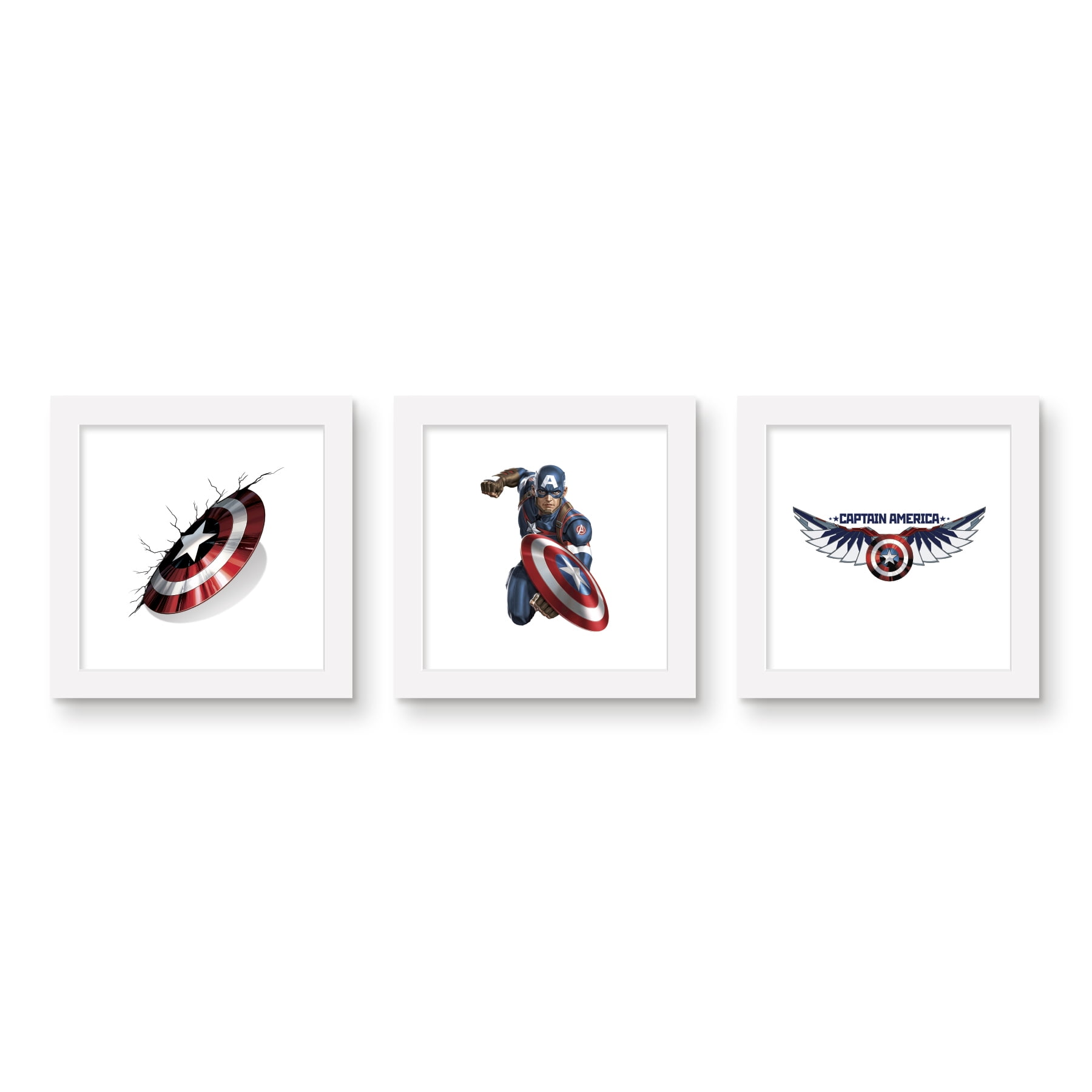 Gallery Pops Marvel Avengers - Captain America Wall Art Bundle (3-Pack ...