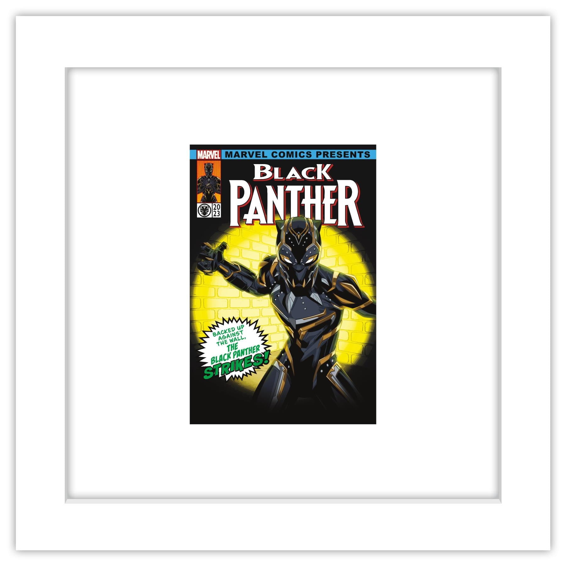 Gallery Pops Marvel Black Panther - Strikes Comic Cover Wall Art, White ...