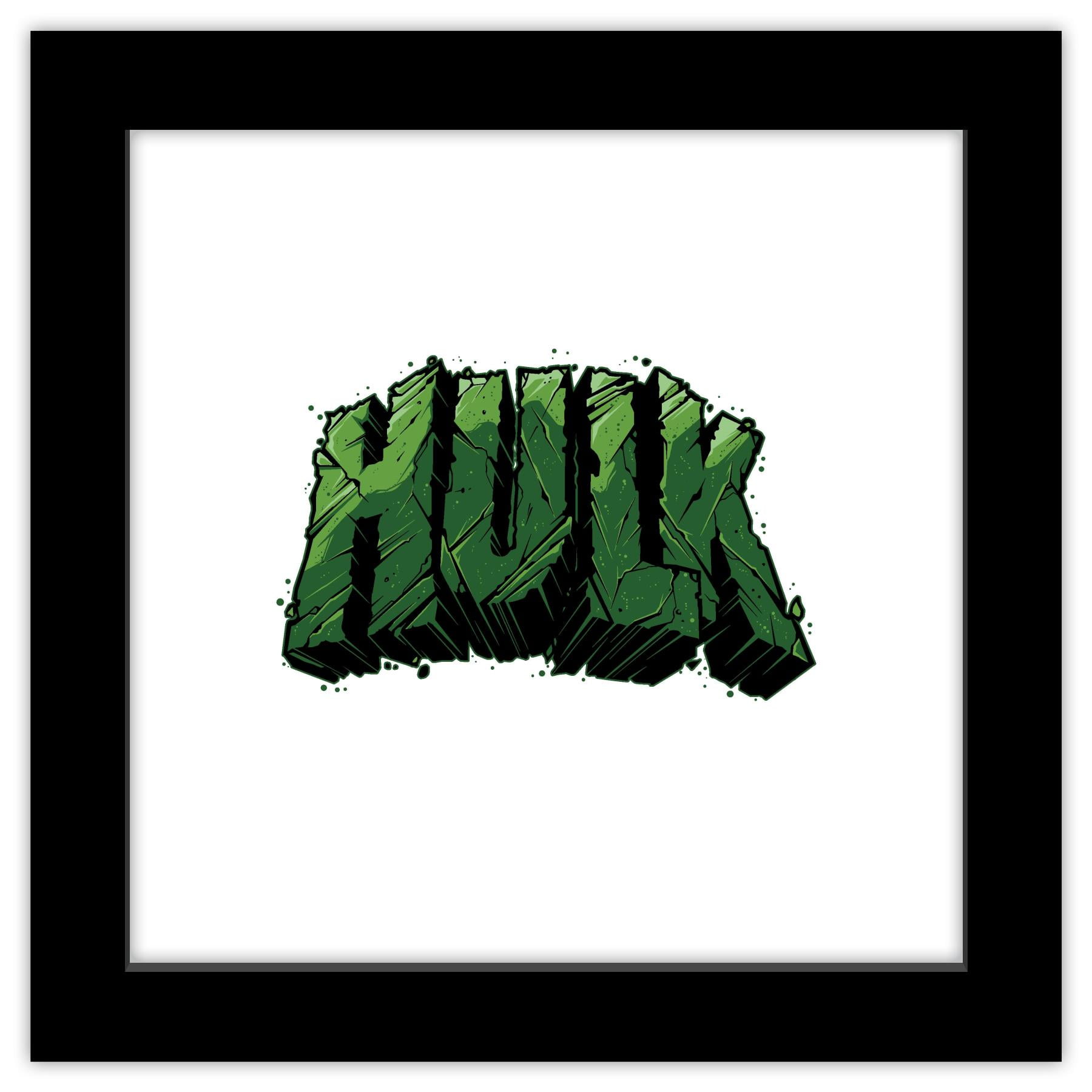 Gallery Pops Marvel Comics Avengers - Hulk Text Wall Art, Black Framed ...