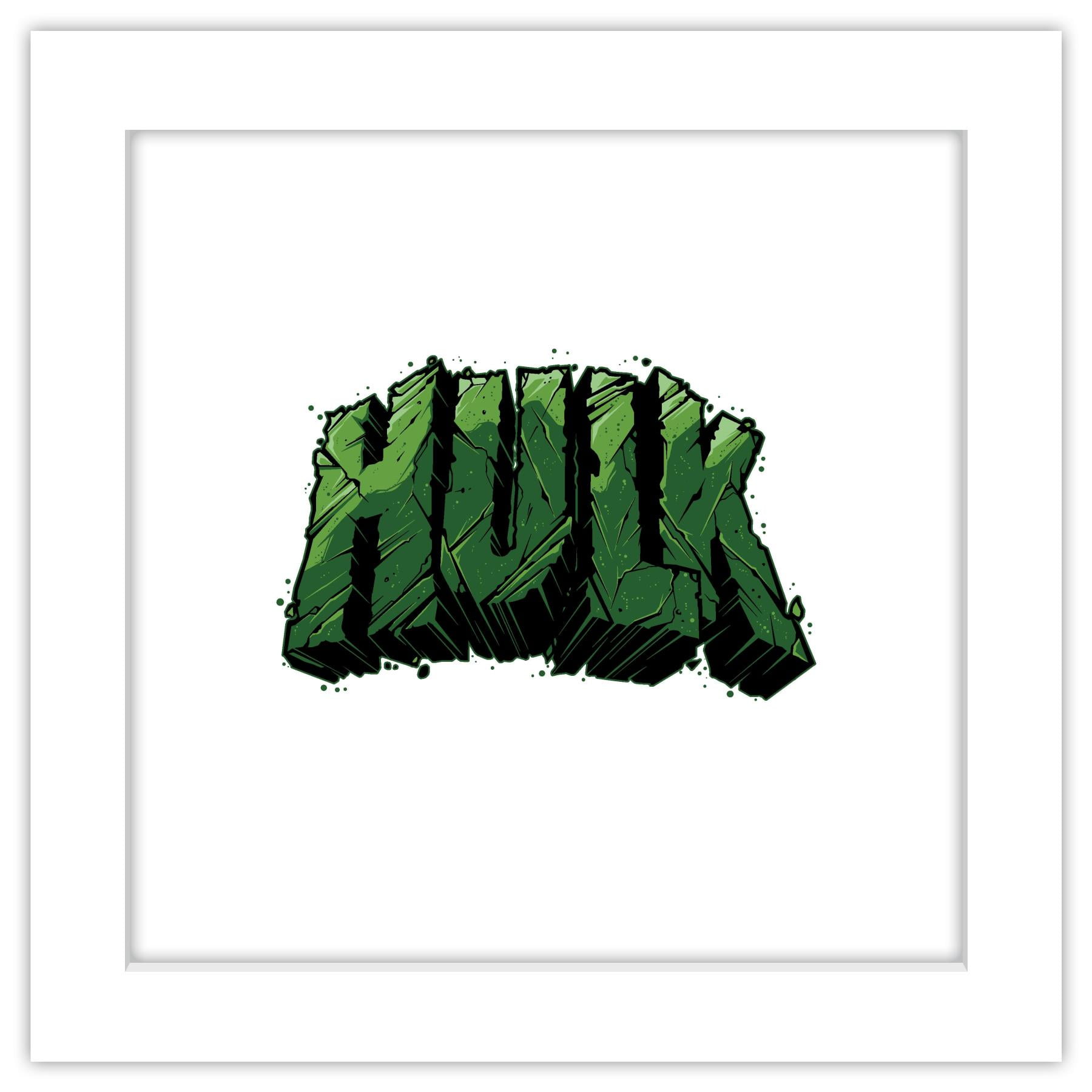 Gallery Pops Marvel Comics Avengers - Hulk Text Wall Art, White Framed ...