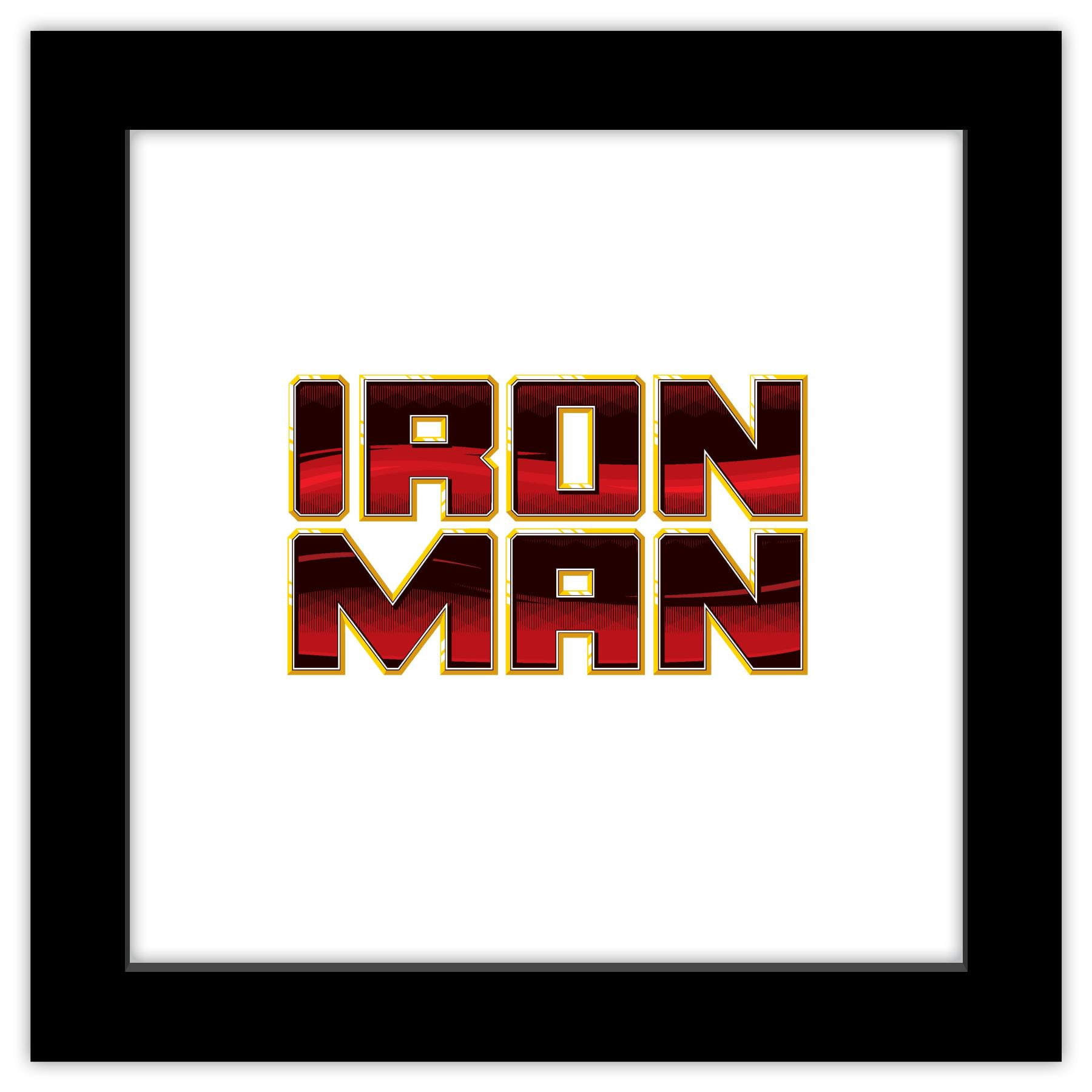 Gallery Pops Marvel Comics Avengers - Iron Man Text Wall Art, Black ...