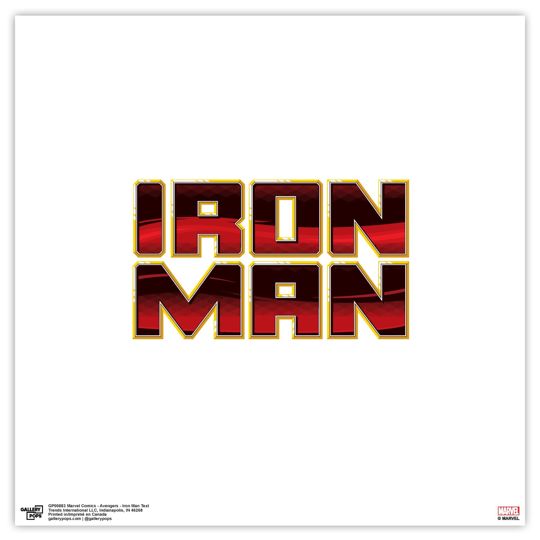 Gallery Pops Marvel Comics Avengers - Iron Man Text Wall Art, Unframed ...
