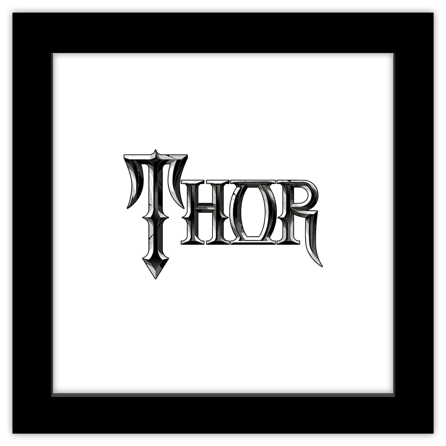 Gallery Pops Marvel Comics Avengers - Thor Text Wall Art, Black Framed ...