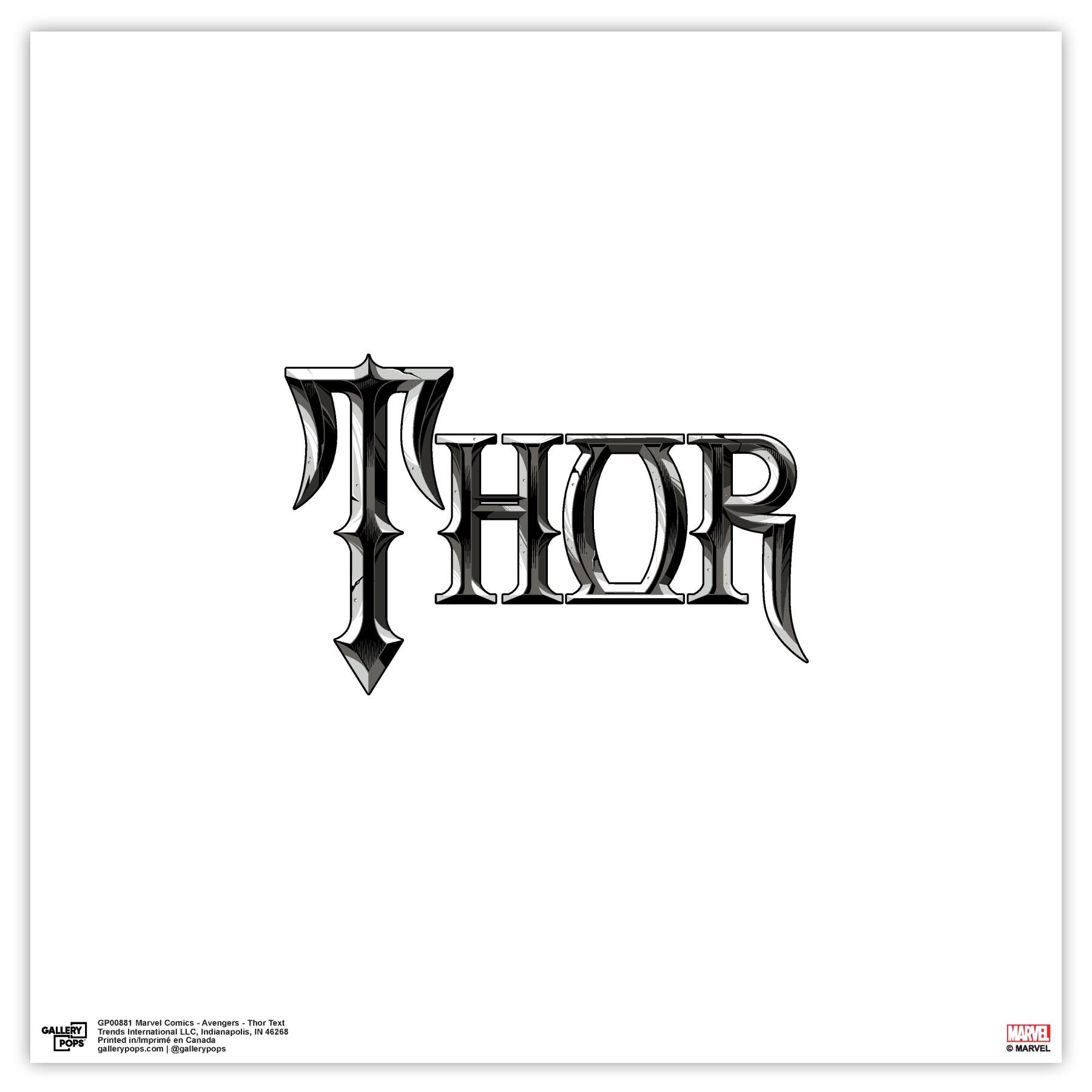 Gallery Pops Marvel Comics Avengers - Thor Text Wall Art, Unframed ...