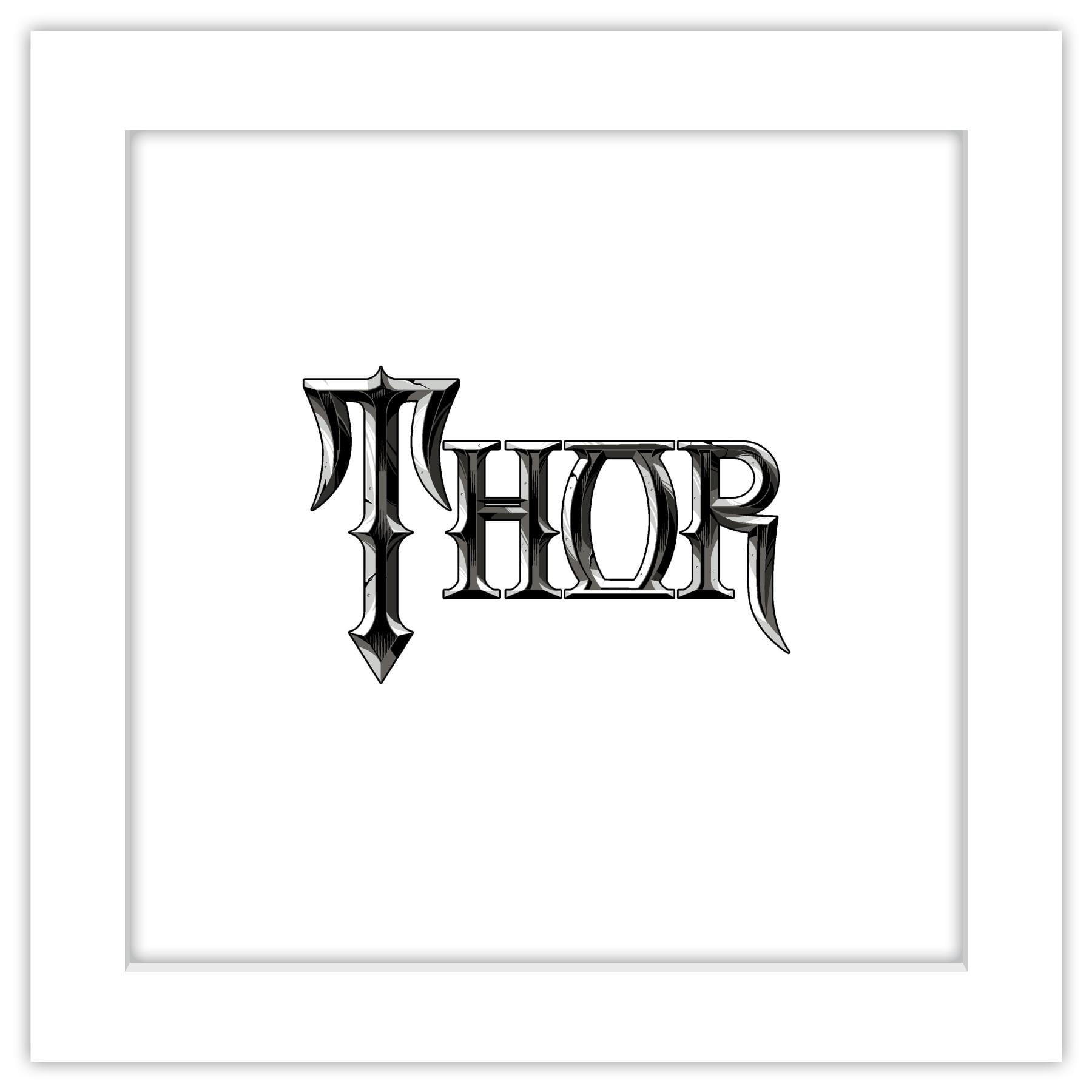 Gallery Pops Marvel Comics Avengers - Thor Text Wall Art, White Framed ...
