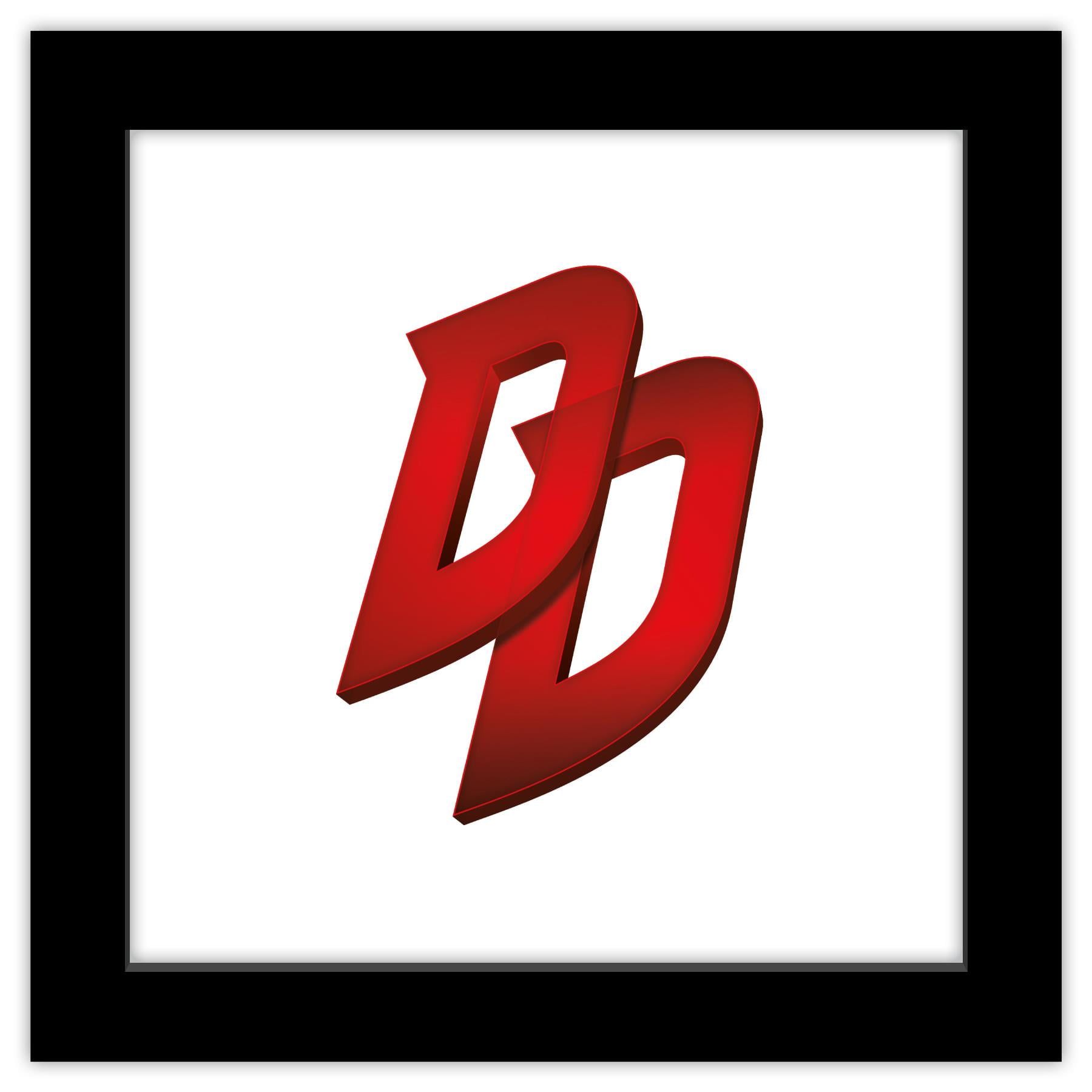 Gallery Pops Marvel Comics Daredevil - DD Symbol Wall Art, Black Framed ...