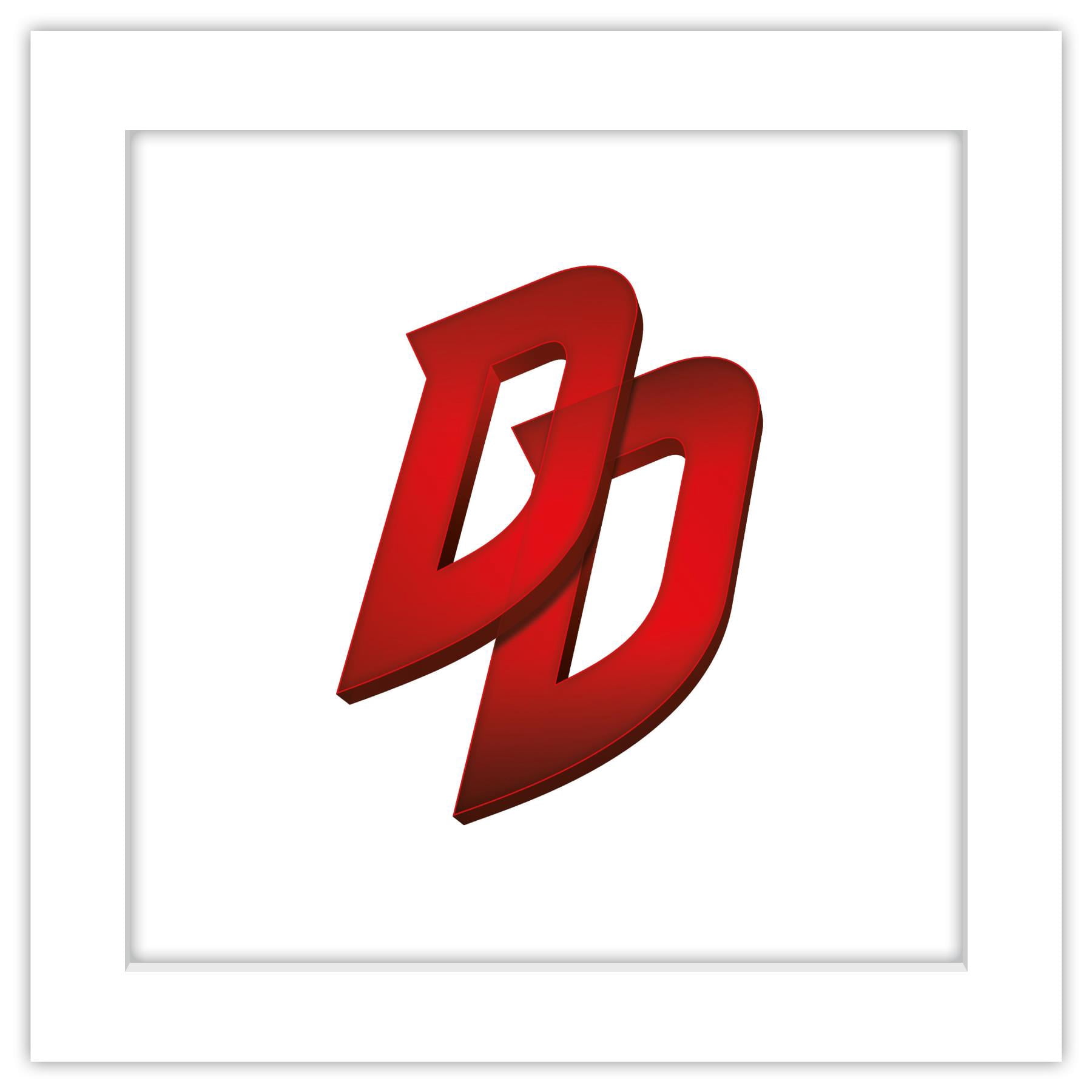 Gallery Pops Marvel Comics Daredevil - DD Symbol Wall Art, White Framed ...