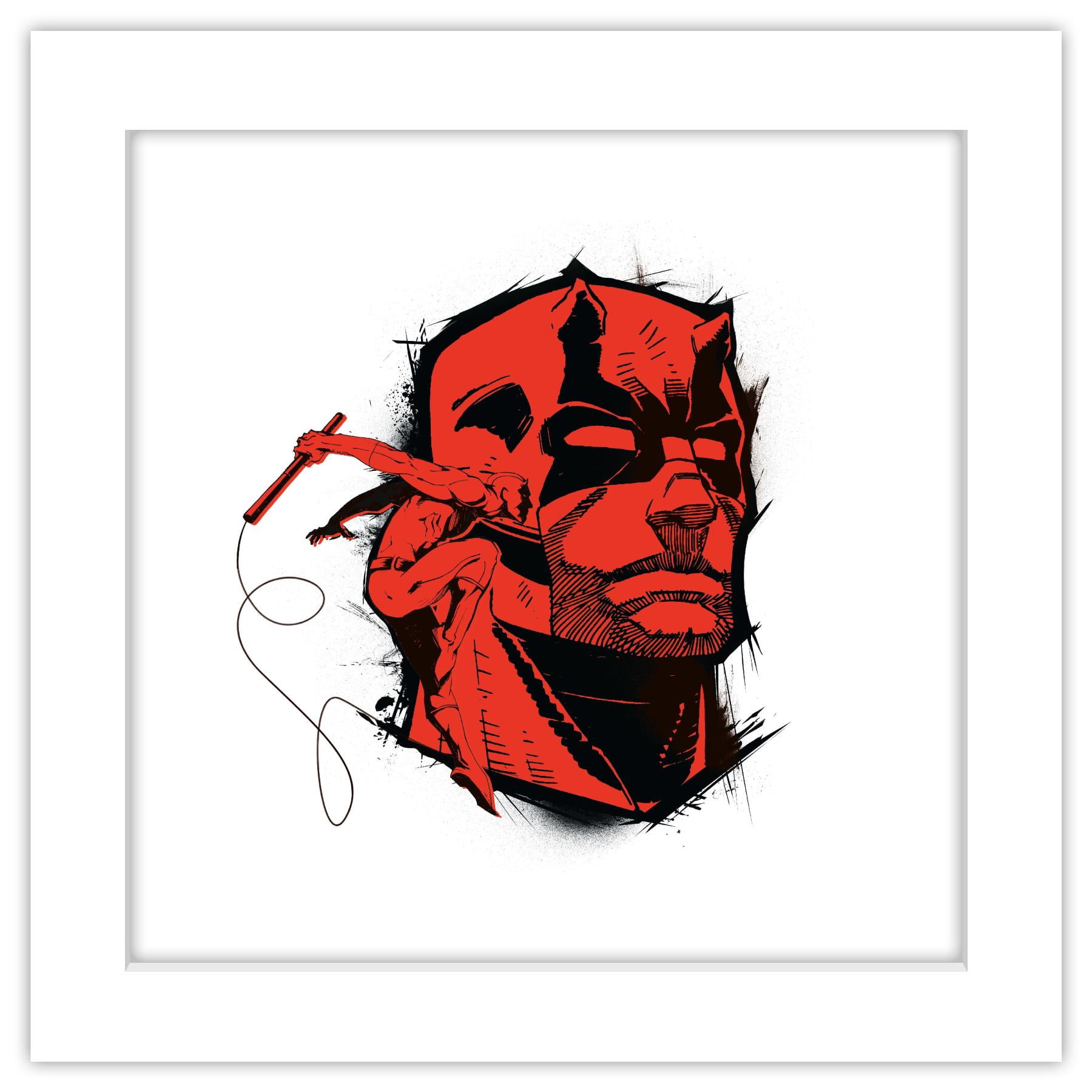 Gallery Pops Marvel Comics Daredevil - Red Devil Badge Wall Art, White ...