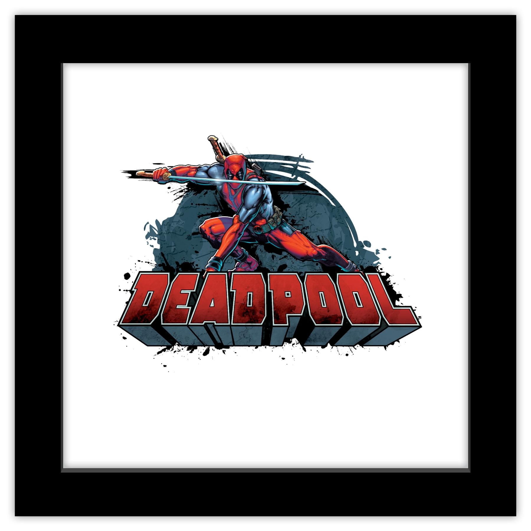 Gallery Pops Marvel Comics - Deadpool - 3D Badge Wall Art, Black Framed ...