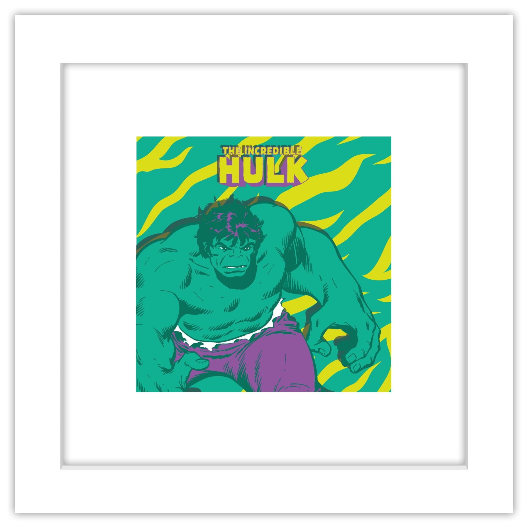 Gallery Pops Marvel Comics Hulk - Running Wild Wall Art, White Framed ...