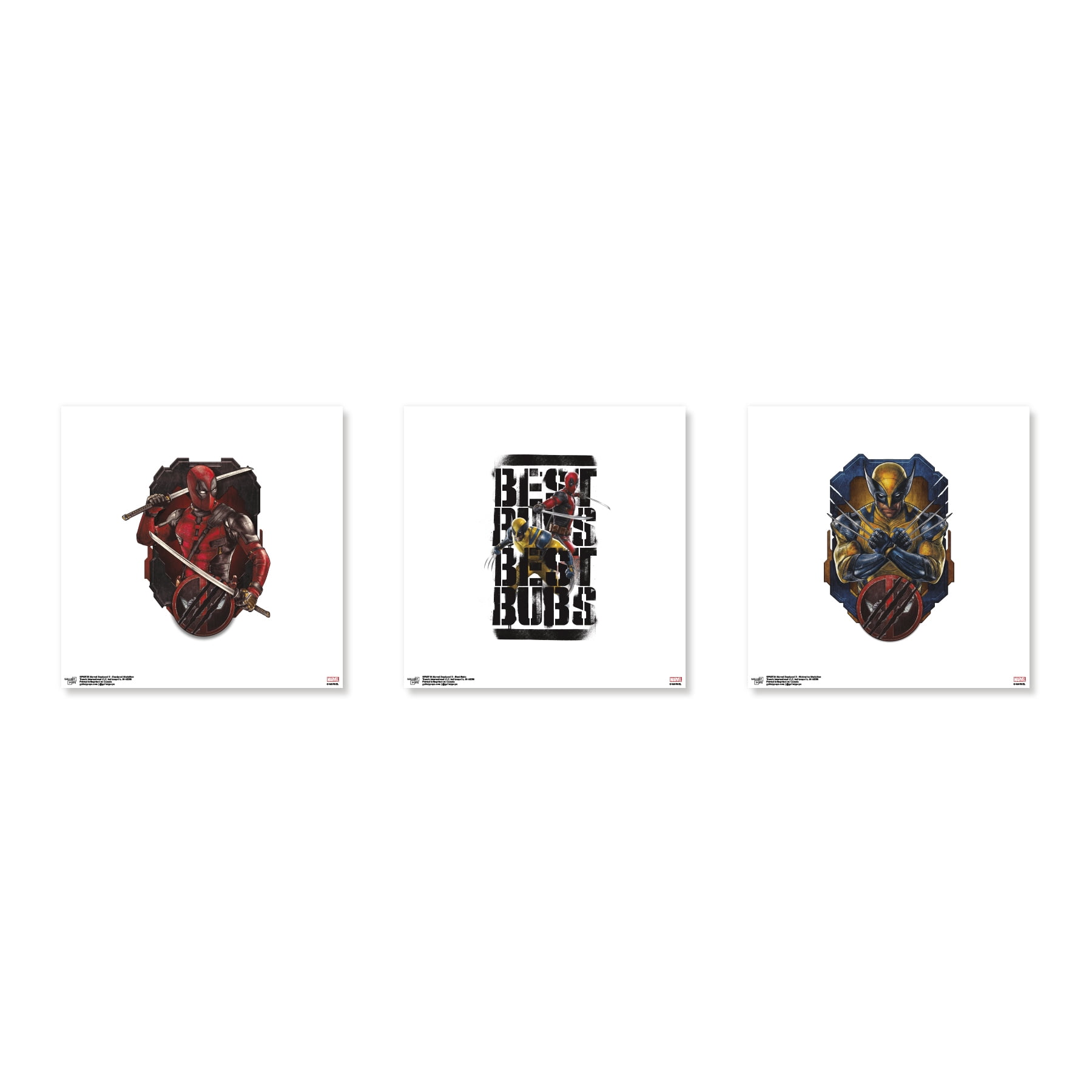 Gallery Pops Marvel Deadpool & Wolverine - Best Bubs Wall Art Bundle (3 ...