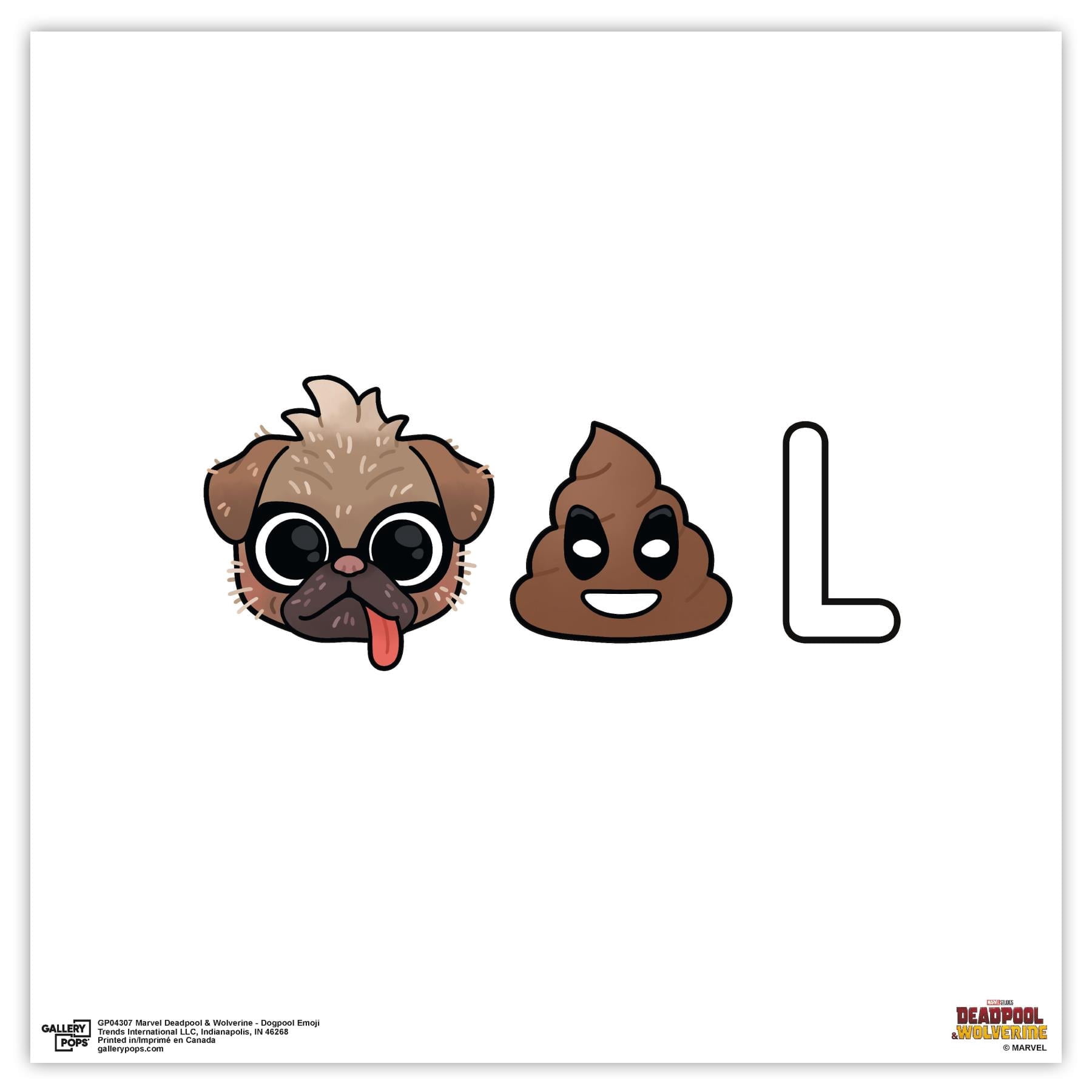 Gallery Pops Marvel Deadpool & Wolverine - Dogpool Emoji Wall Art ...