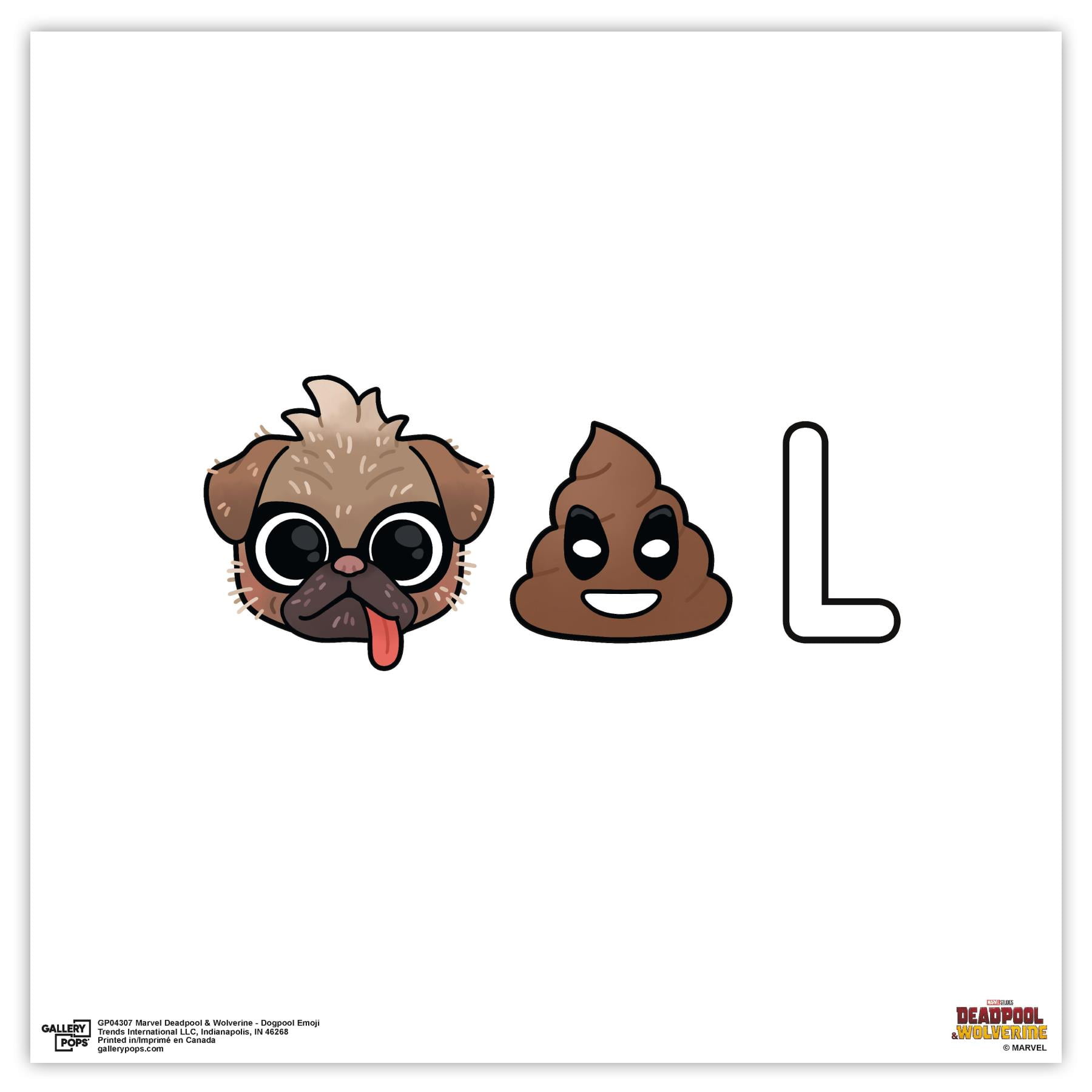 Gallery Pops Marvel Deadpool & Wolverine - Dogpool Emoji Wall Art ...