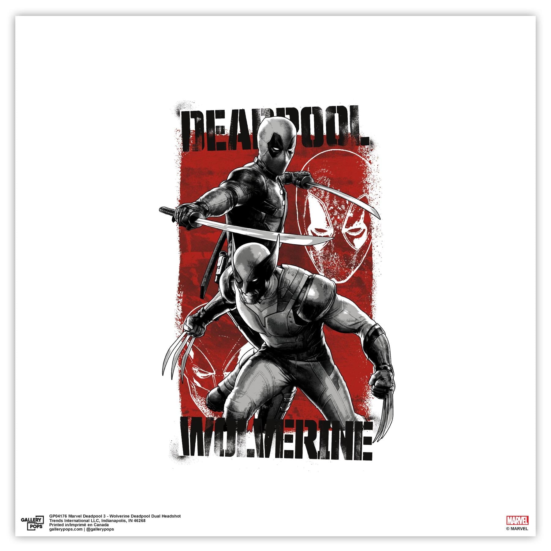 Gallery Pops Marvel Deadpool & Wolverine - Dual Headshot Wall Art ...