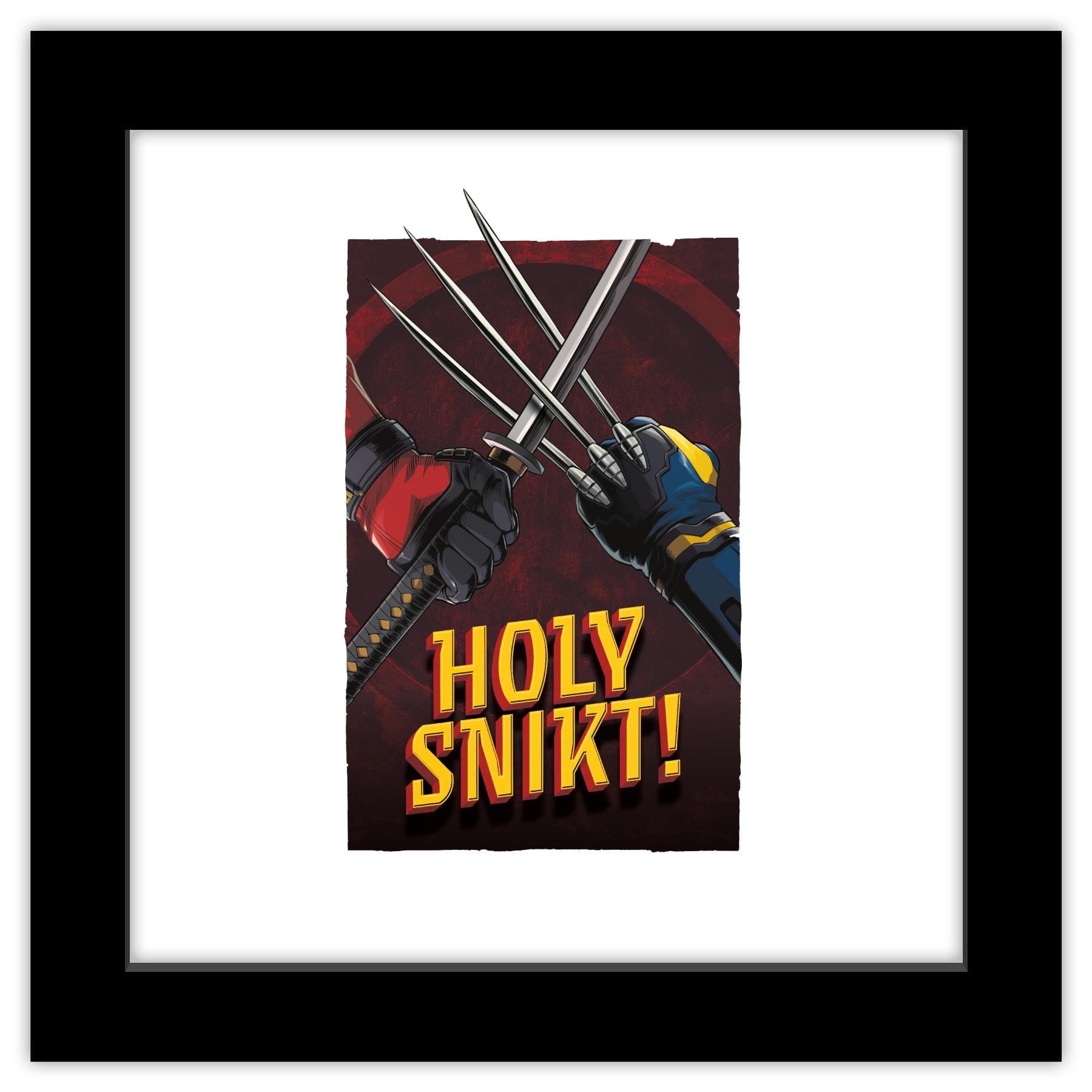 Gallery Pops Marvel Deadpool & Wolverine - Holy Snikt! Wall Art, Black ...