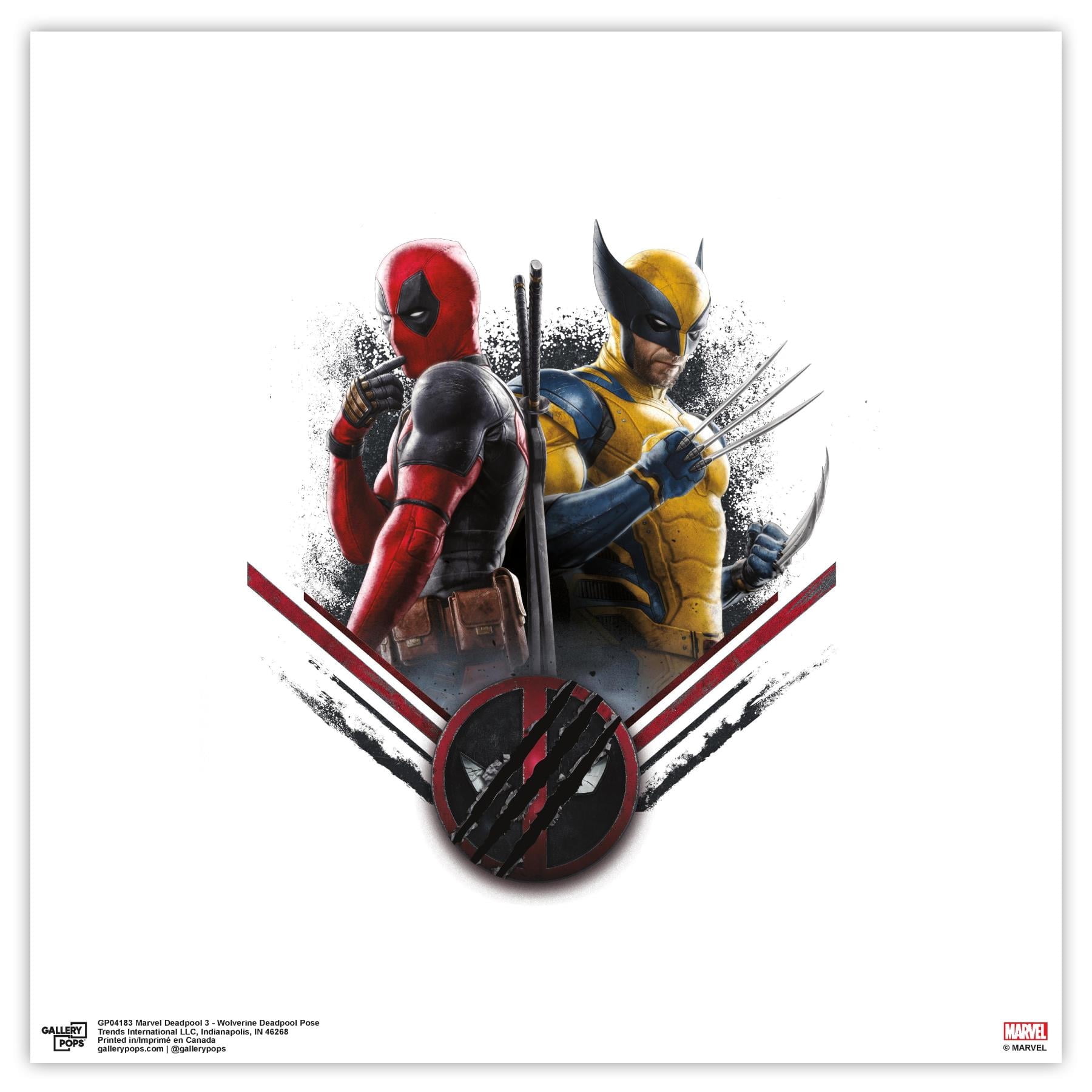 Gallery Pops Marvel Deadpool & Wolverine - Wolverine Deadpool Pose Wall ...
