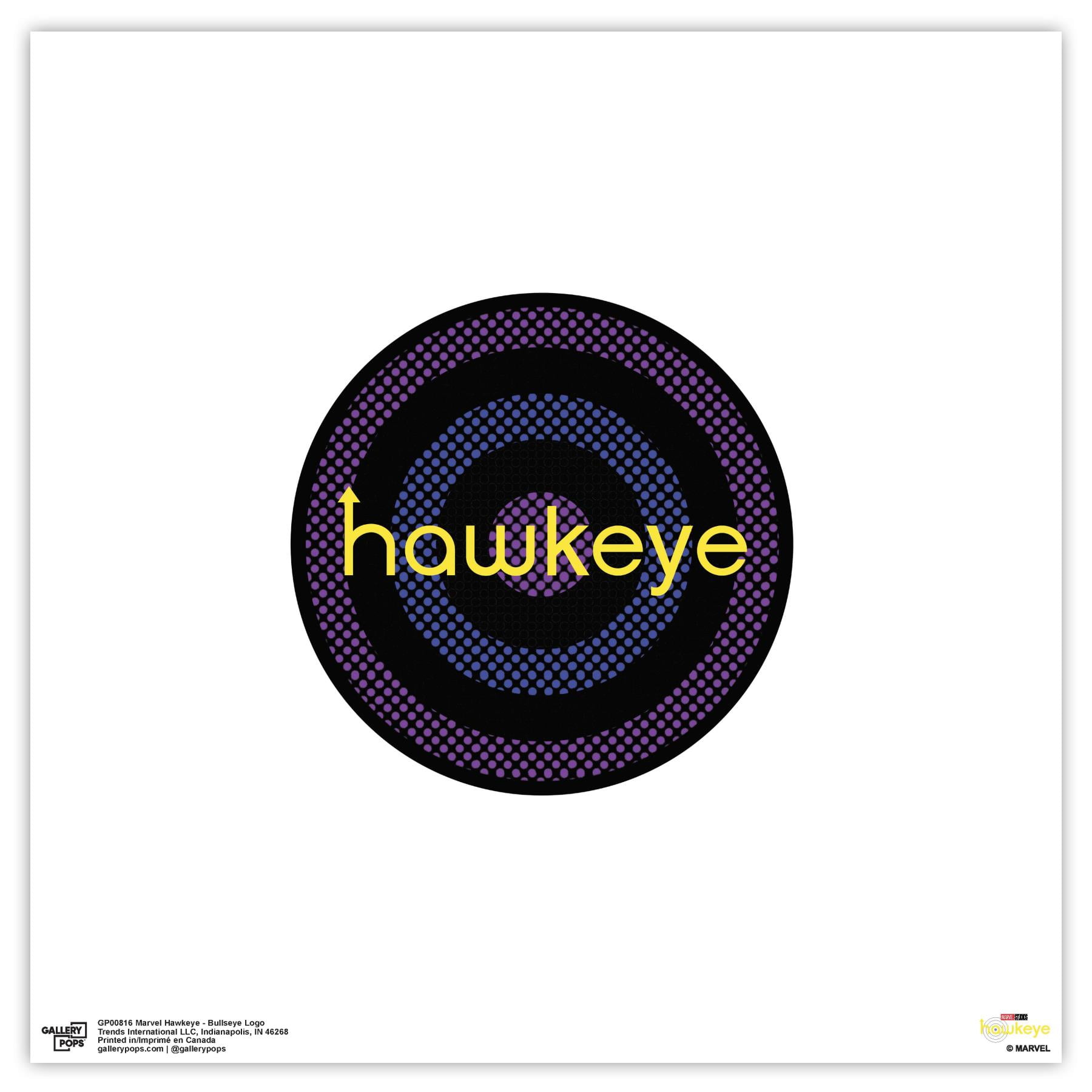 Gallery Pops Marvel Hawkeye - Bullseye Logo Wall Art, Unframed Version ...