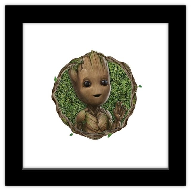 Gallery Pops Marvel I Am Groot - Baby Groot Badge Wall Art, Black ...