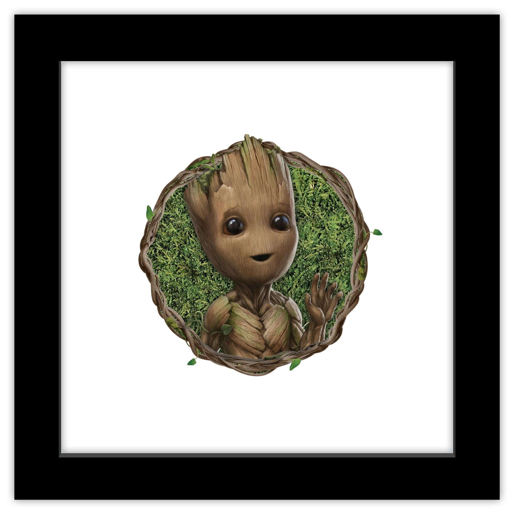Gallery Pops Marvel I Am Groot - Baby Groot Badge Wall Art, Black ...