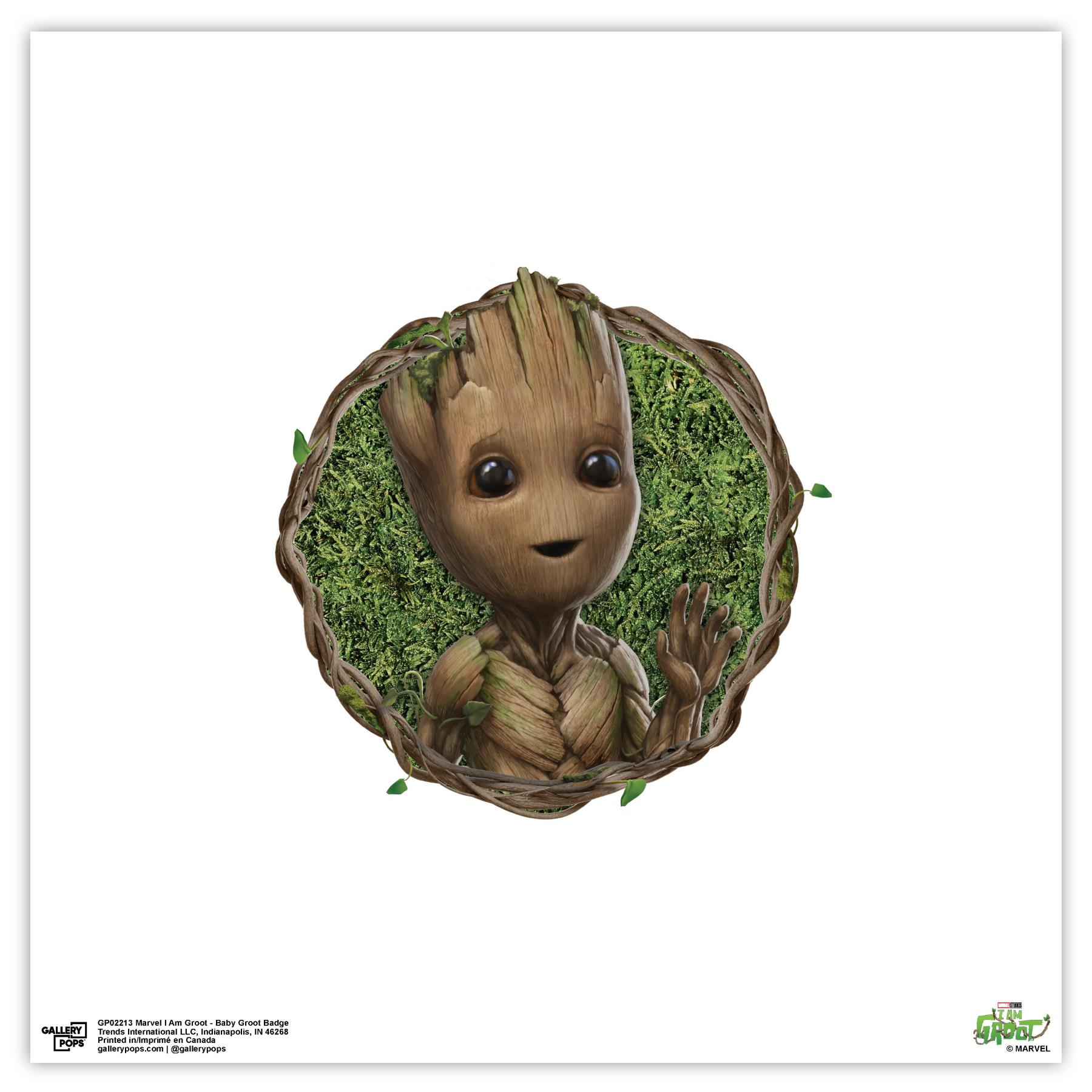 Gallery Pops Marvel I Am Groot - Baby Groot Badge Wall Art, Unframed ...