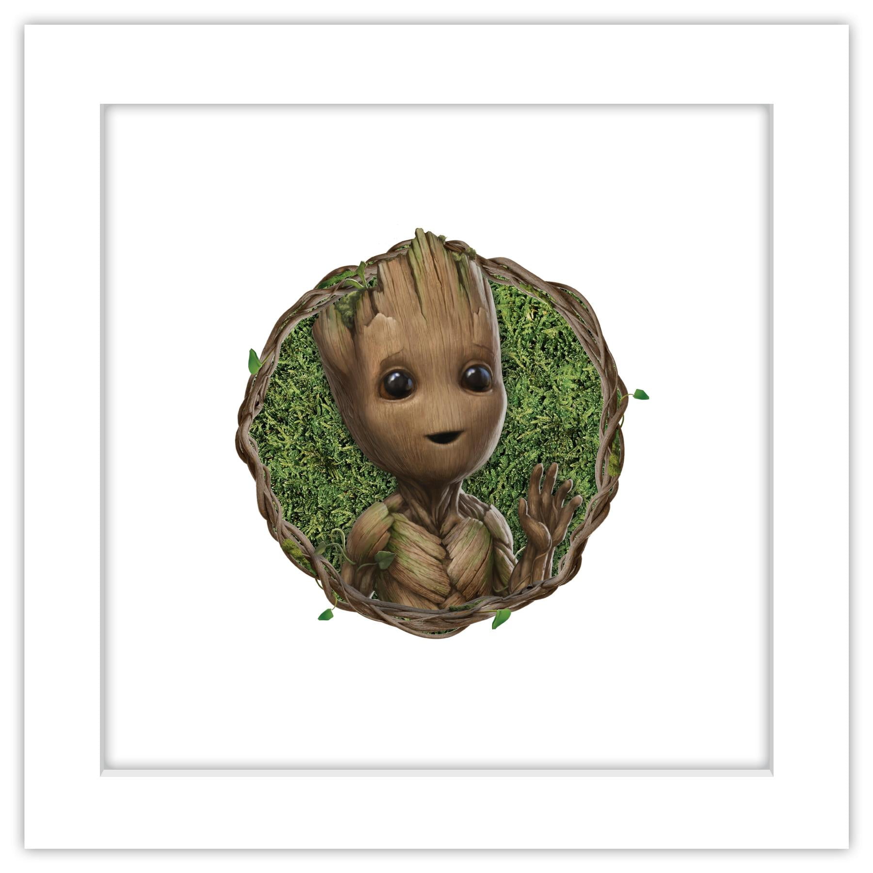 Gallery Pops Marvel I Am Groot - Baby Groot Badge Wall Art, White ...